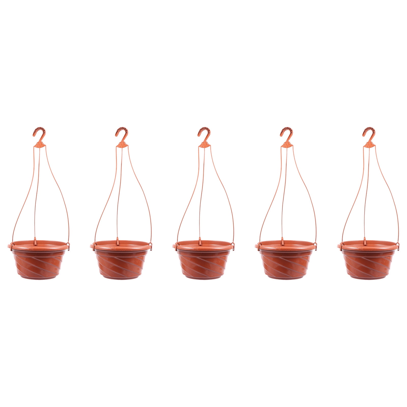 LIYUNMIAO 5 Plastic Swirl Hanging Baskets for Indoor/Outdoor Plants ...