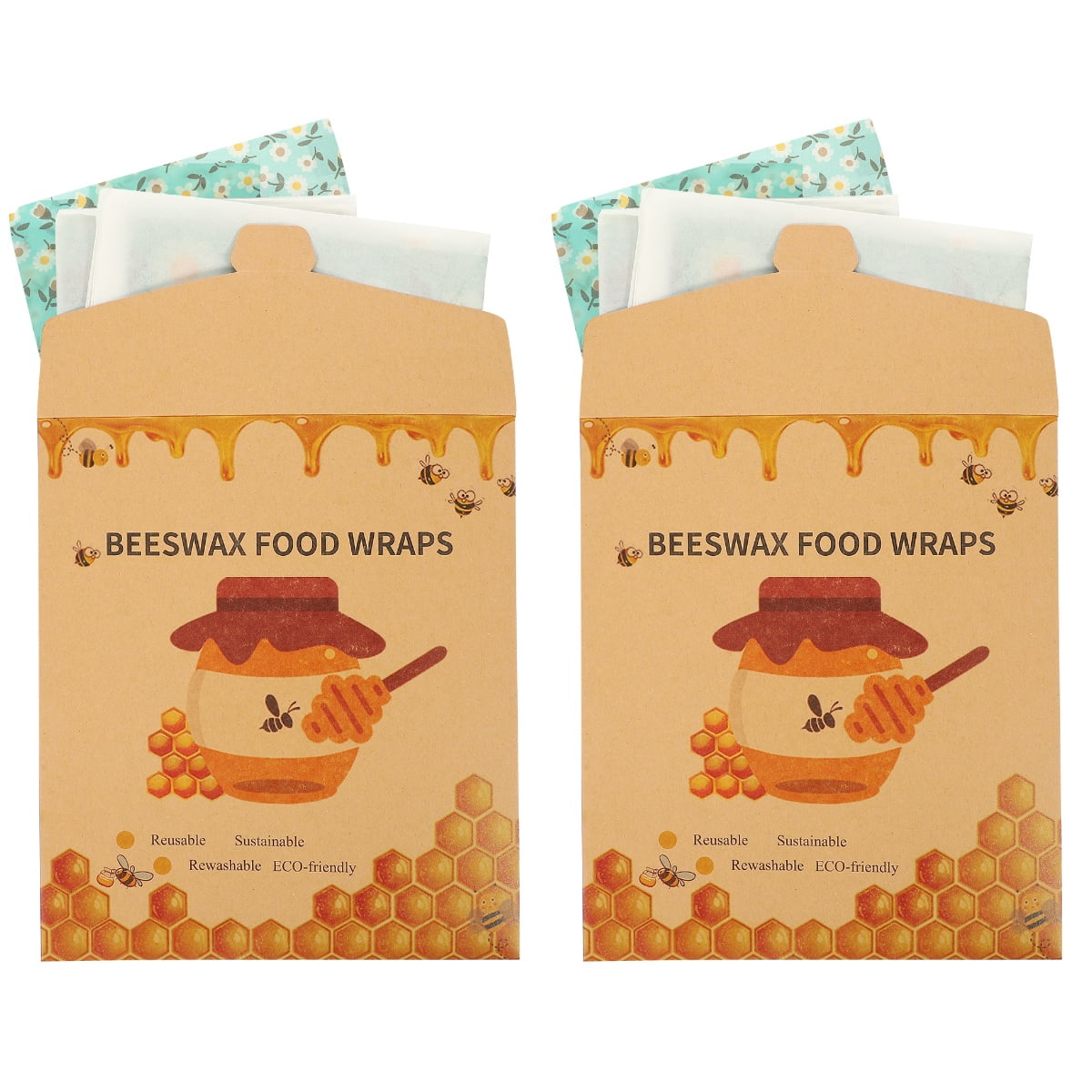 LIYUNMIAO 6 Pcs Beewax Food Wraps Sustainable Food Wraps Reusable Food ...