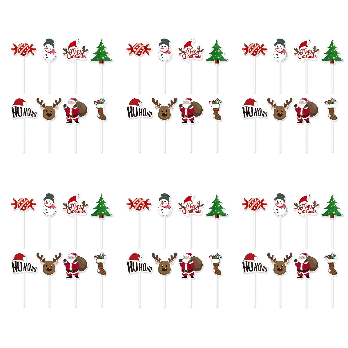 LIYUNMIAO 6pcs Amosfun 72PCS Christmas Cupcake Toppers Santa Claus Tree ...