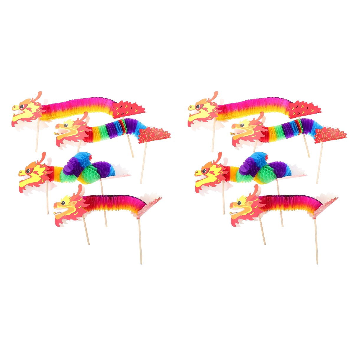 LIYUNMIAO 8 sets of Kids DIY Paper Dragon Craft Material Chinese New ...