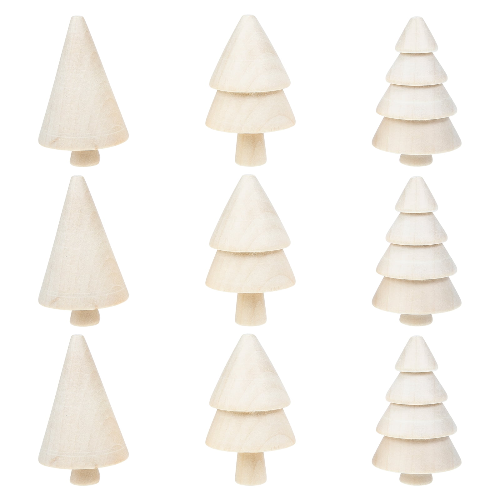 LIYUNMIAO 9Pcs Unfinished Wooden Peg Dolls & Christmas Trees for DIY ...