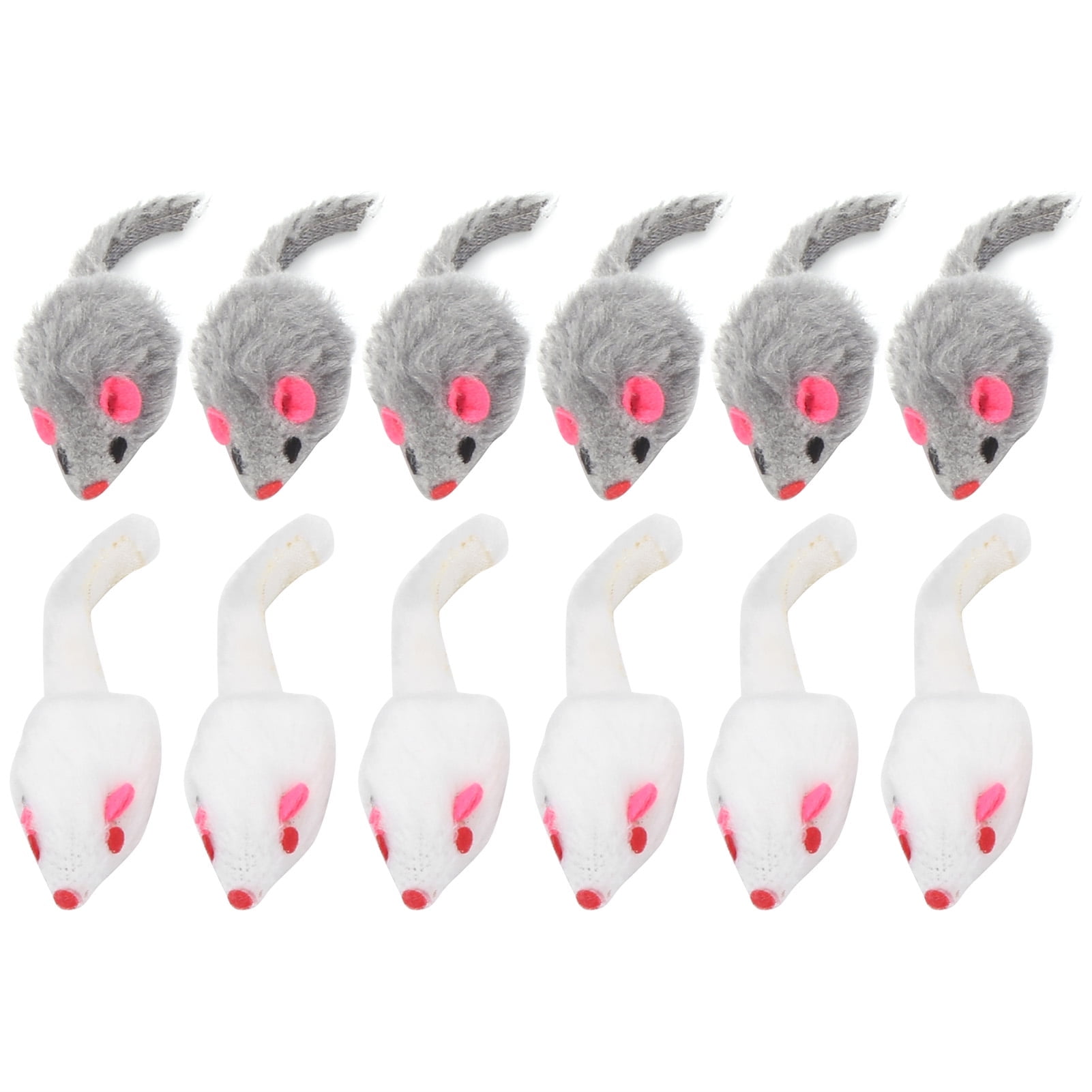 LIZEALUCKY 12-Pack Cat and Mouse Toys Furry Interactive Play Mouse Toy ...