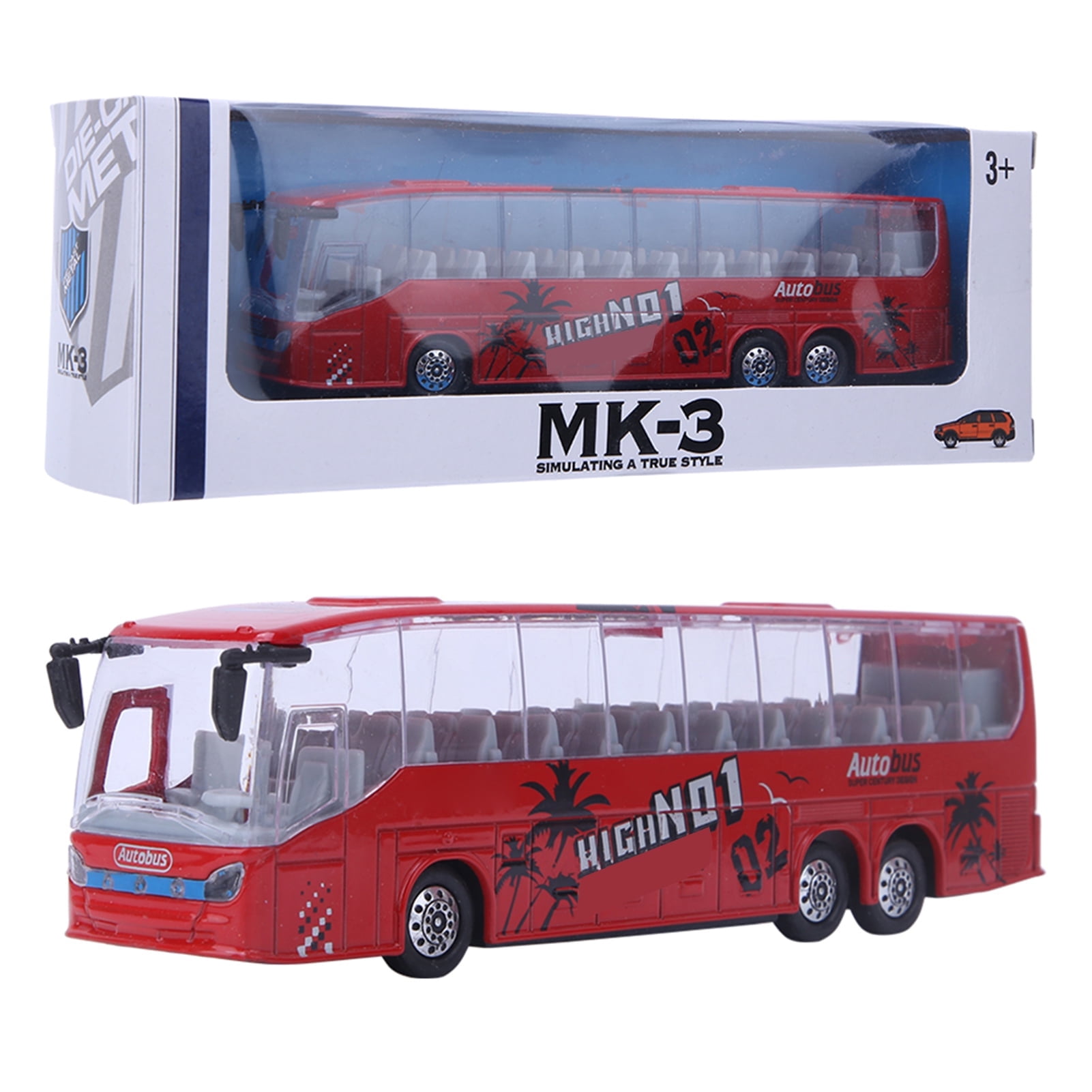 LIZEALUCKY Bus Toy, 1:50 Simulation Transit Bus Model ,Alloy Pull Back ...