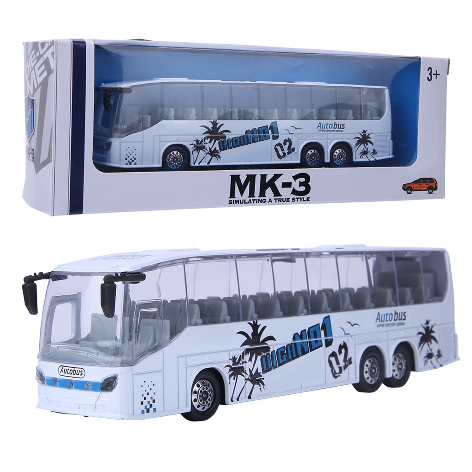 LIZEALUCKY Bus Toy, 1:50 Simulation Transit Bus Model ,Alloy Pull Back ...