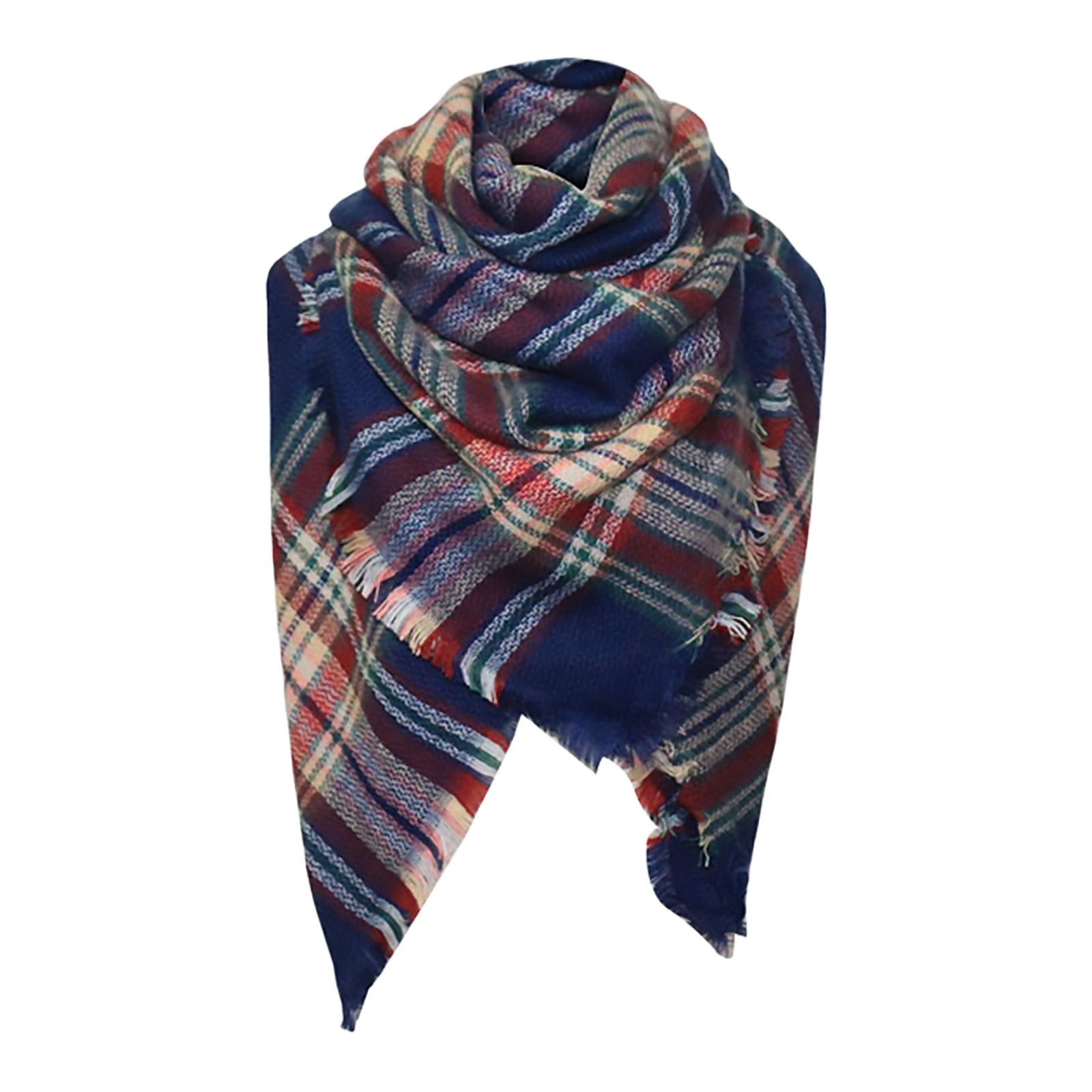 LIZENG Women'S Winter Colorful Plaid Warm Soft Scarf Shawl Imitation ...