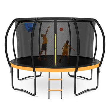 Skywalker 12' Round Trampoline with Safety Enclosure, High-Jump Springs ...
