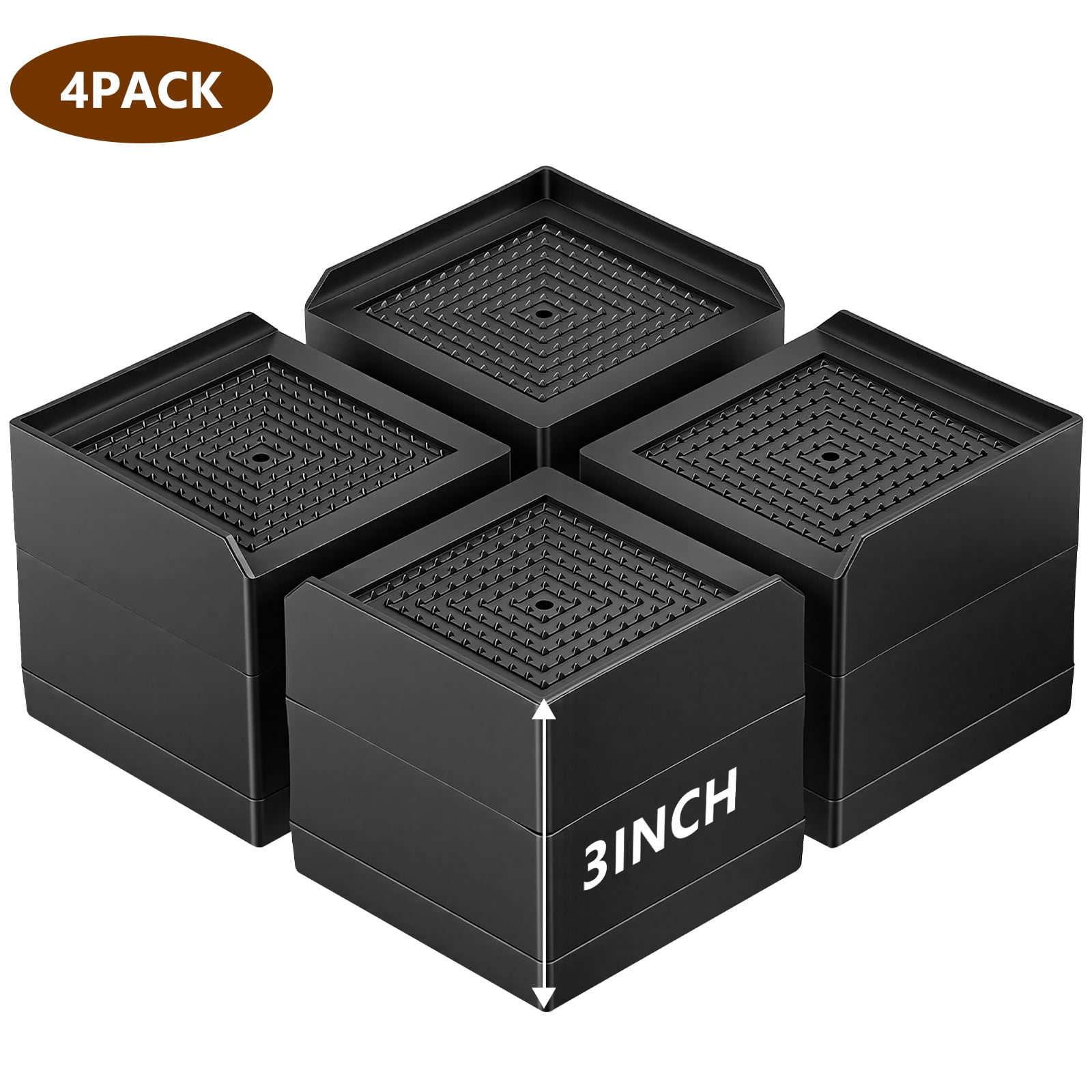 LIZEVINC Bed Risers 4 Pack, Adjustable Furniture Lifts for Under Bed ...