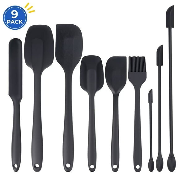 LIDUI-9PCS 10 Inch Commercial Silicone Spatulas, Heat Resistant to 500 ...