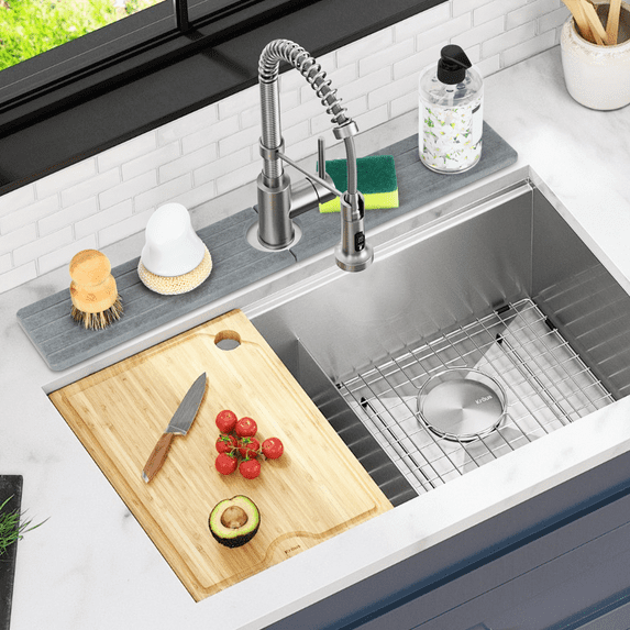 LIZEVINC Stone Faucet Mat for Kitchen Sink, Water Absorbing Stone Tray ...