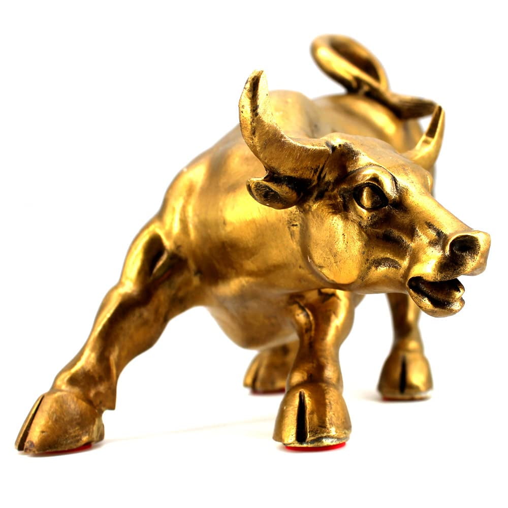 LIZIPAI Brass Bull Statue -Art Decor Bull, Cow Figure Statues Ox ...