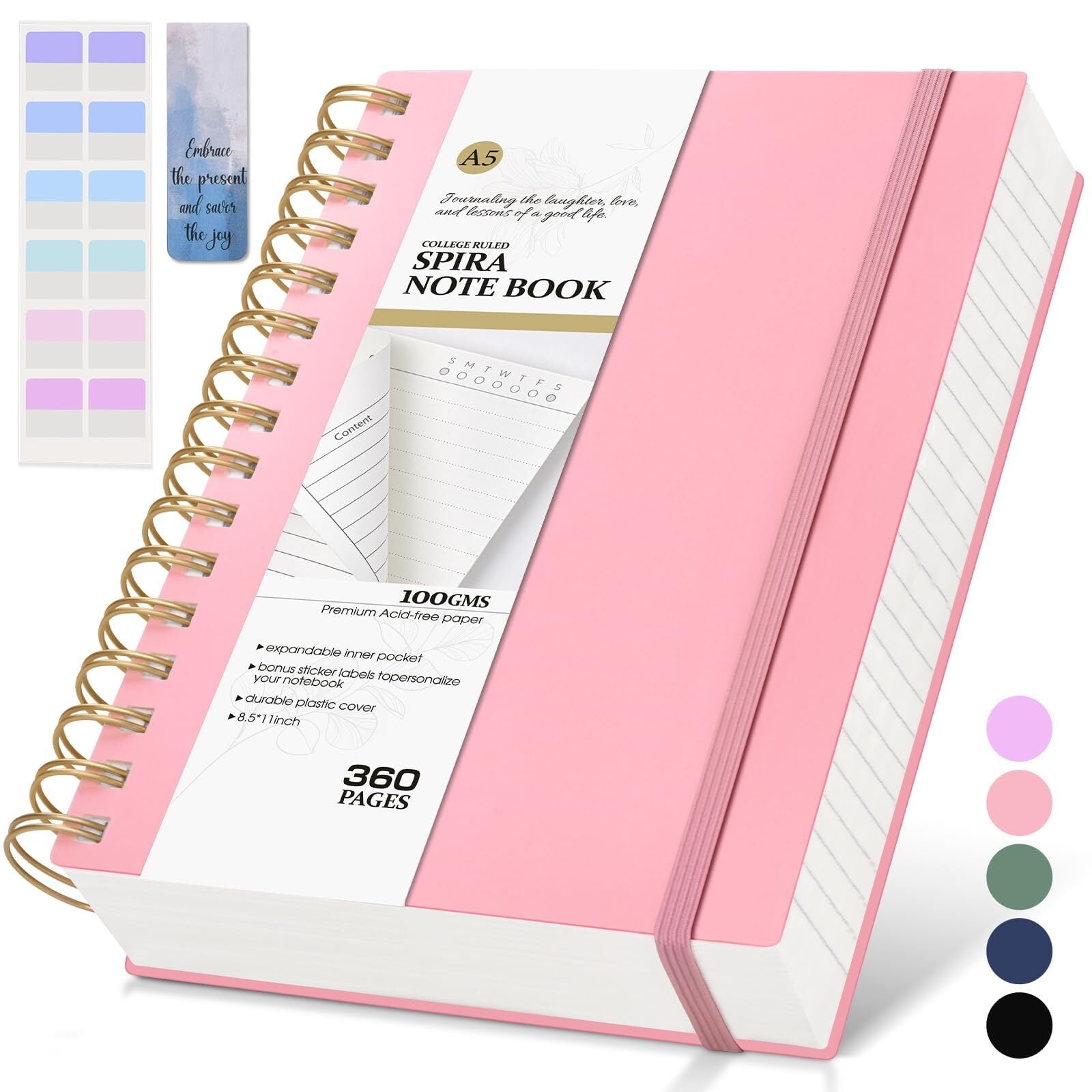 LIZONGZ Spiral Notebook Journal College Ruled 8.5''x 11'', 360 Pages Lined Thick Journals for ...