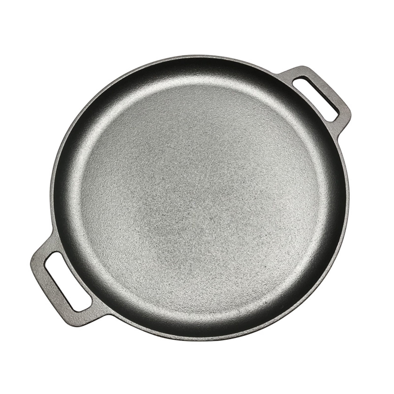 LIZZ 30cm/33cm/35cm Cast Iron Steak Pan BBQ Roasting Meat Roaster Round ...