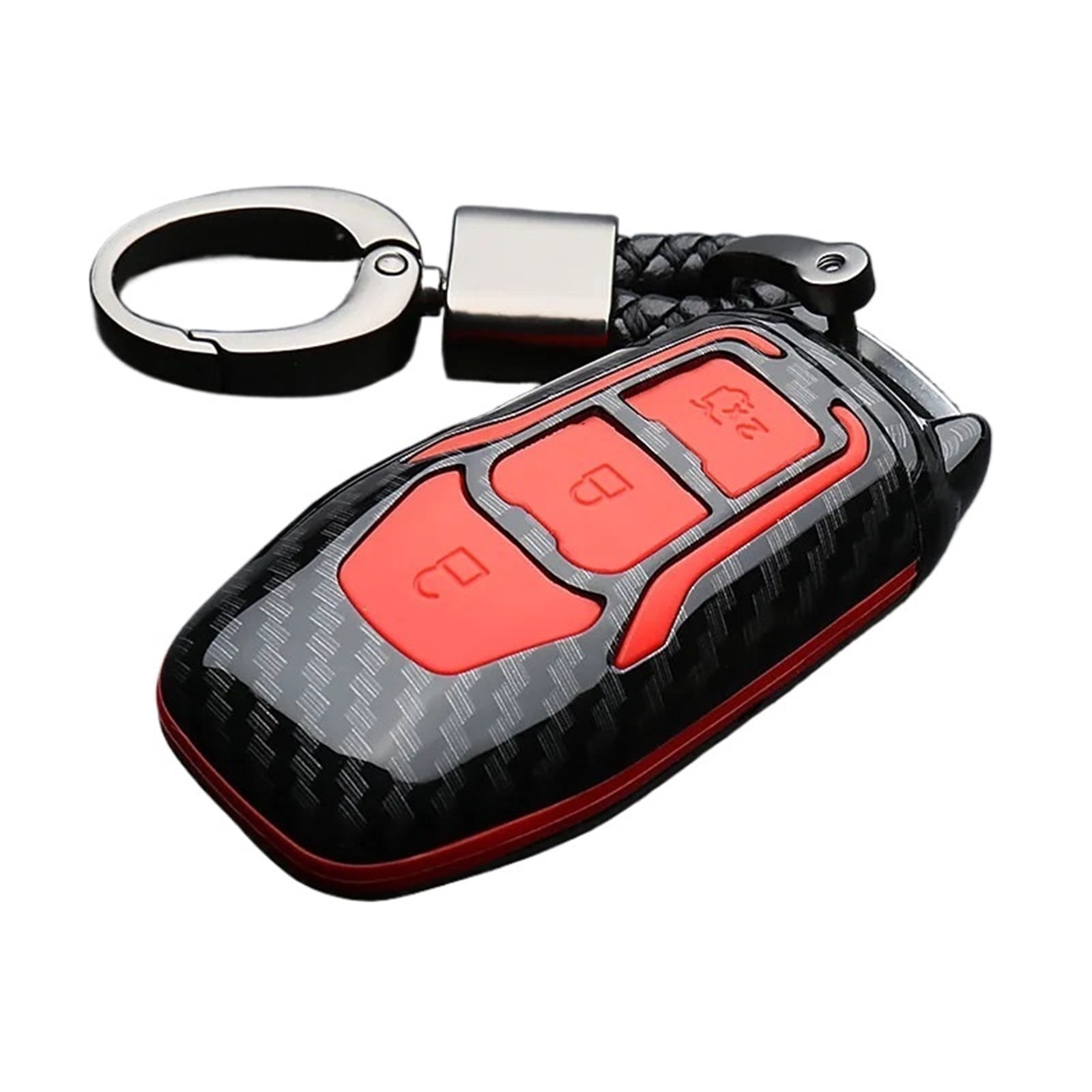 LIZZ Carbon Fiber Car Styling Key Remote Key Fob Case Cover Keychain ...