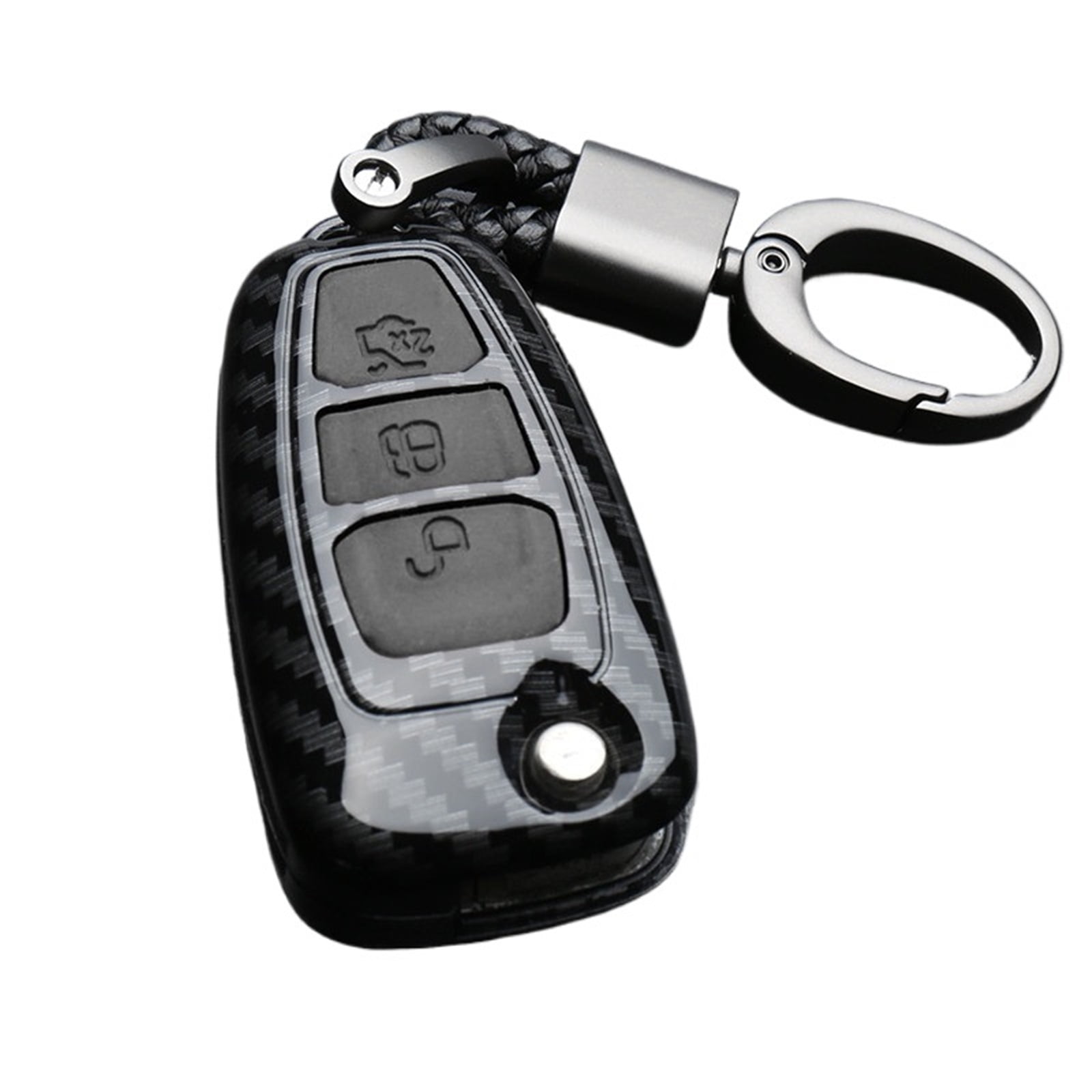 LIZZ Carbon Fiber Car Styling Key Remote Key Fob Case Cover Keychain ...