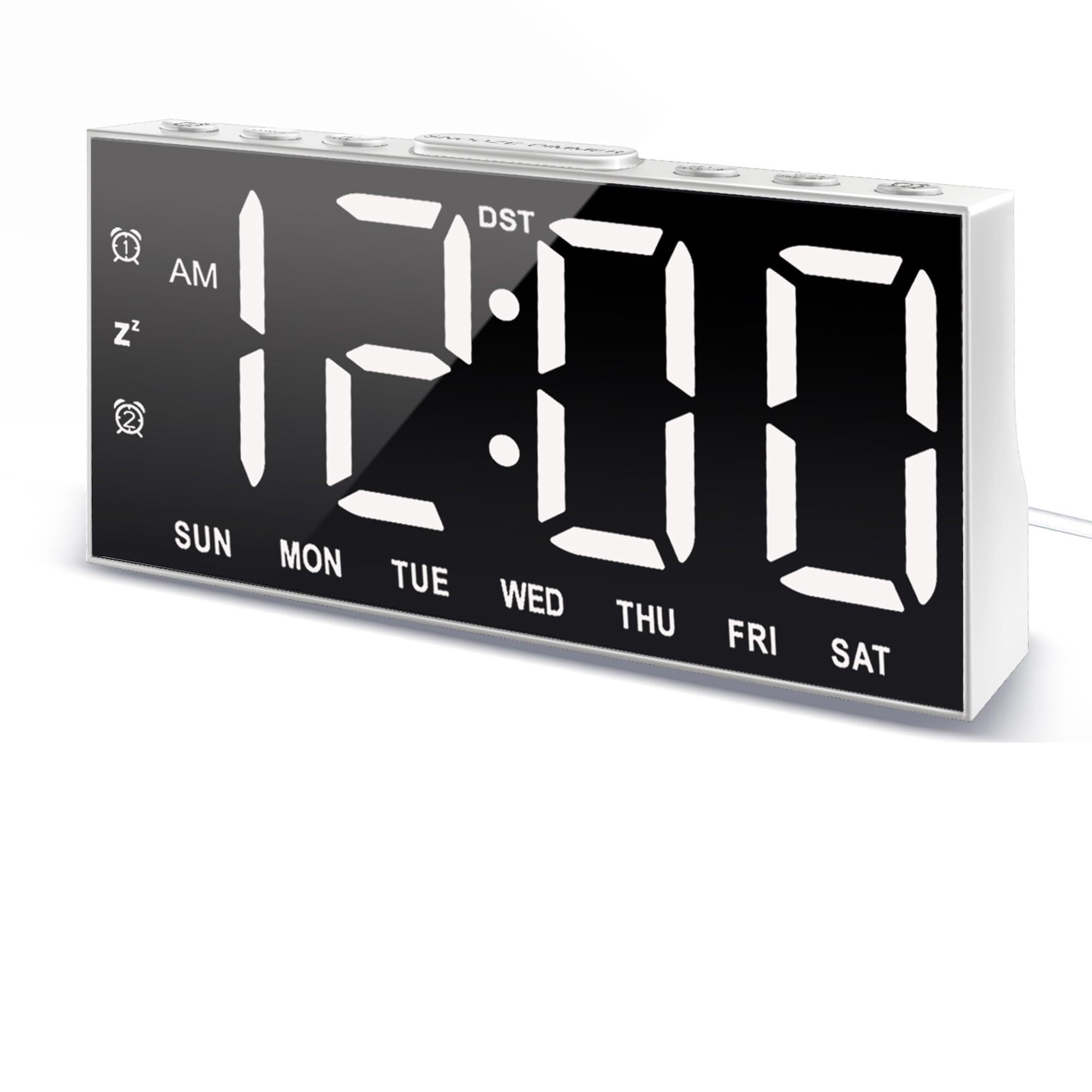 LIZZ Digital Alarm Clock with Large Display Big Bold Numbers, Dimmer, 2 ...