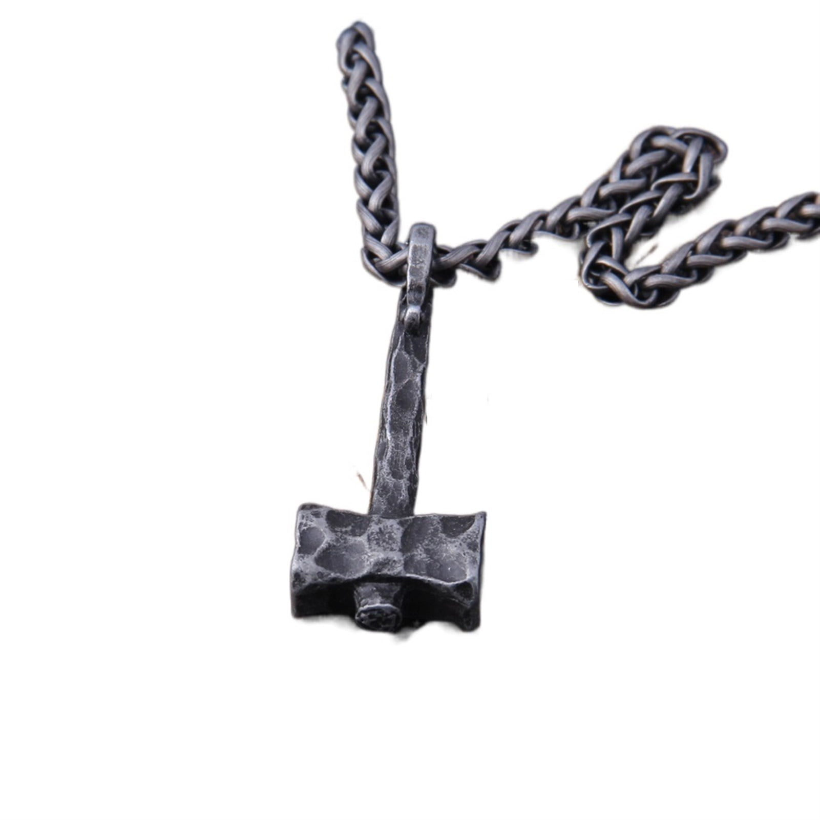 LIZZ Iron Color Hammer Pendant Necklace With Stainless Steel Chain As ...