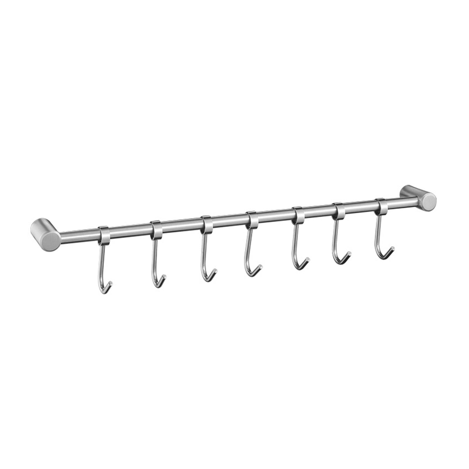 LIZZ Multi-purpose 7 Hook Wall-mounted Cutlery Rack Stainless Steel ...