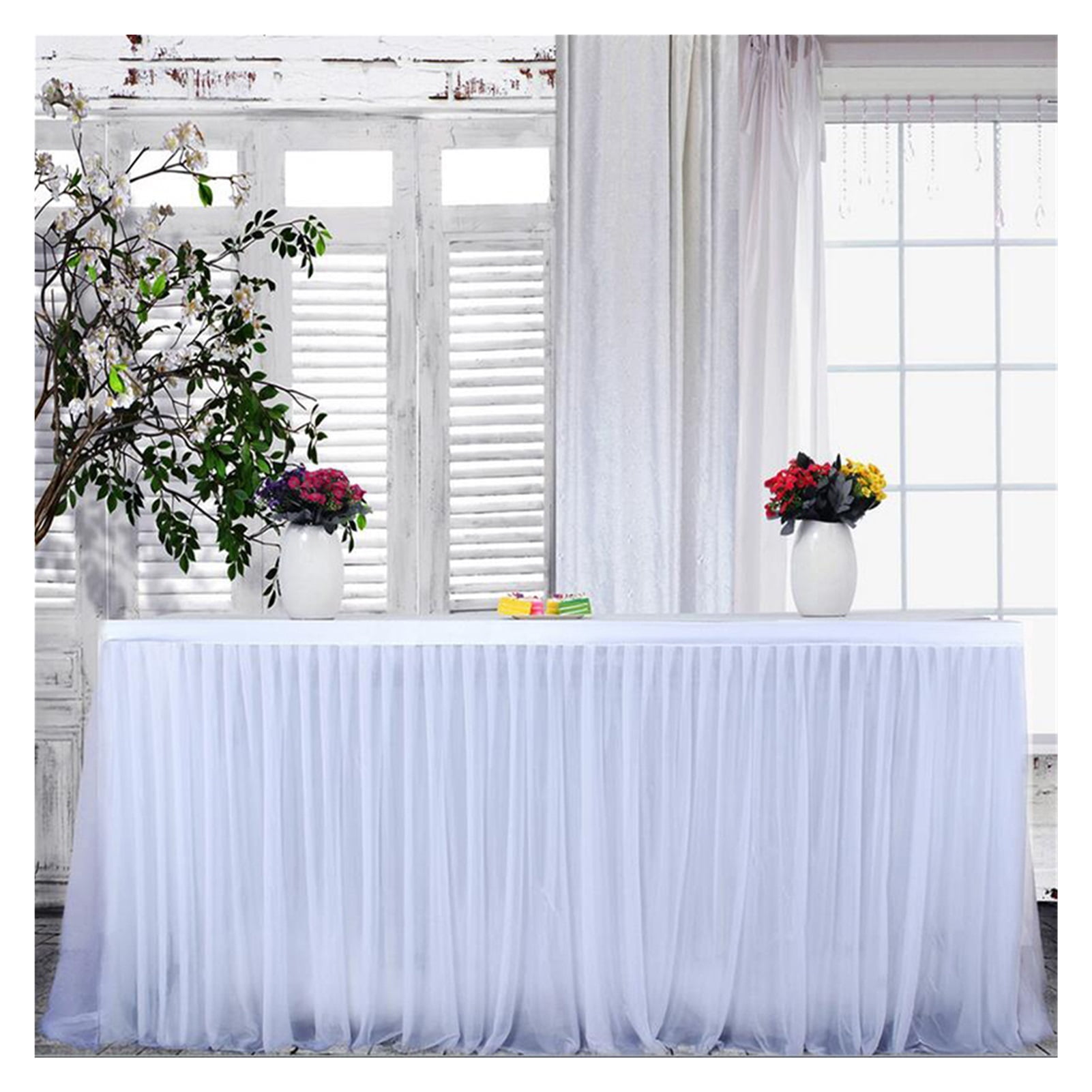 LIZZ Tulle Table Skirt For Wedding Party Tableware Cloth Birthday Party ...