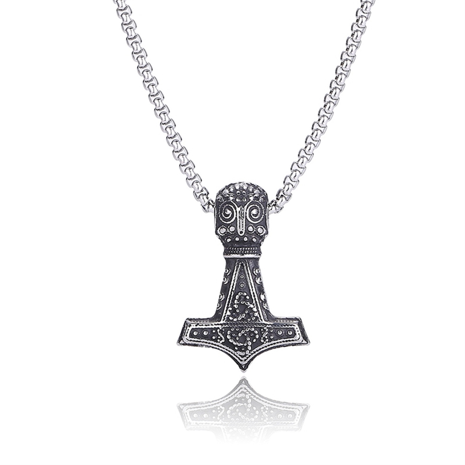 LIZZ Vintage Stainless Steel Norse Amulet Scandinavian Pendant Hammer ...