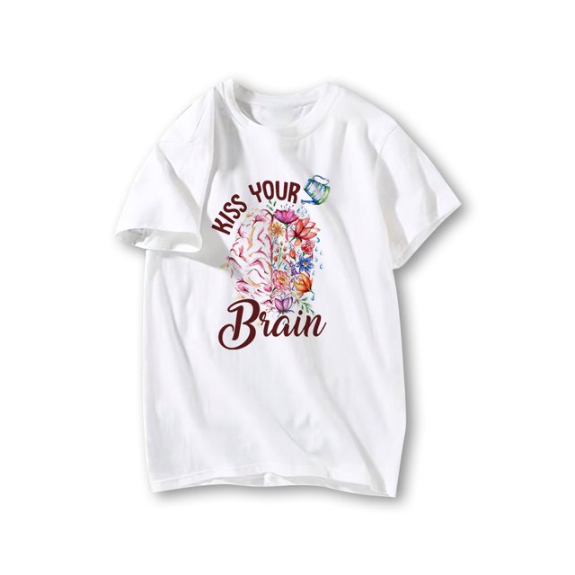 LIZZHOME Kiss Your Brain Shirt, Teacher Shirts, Brain Shirt, Teacher ...