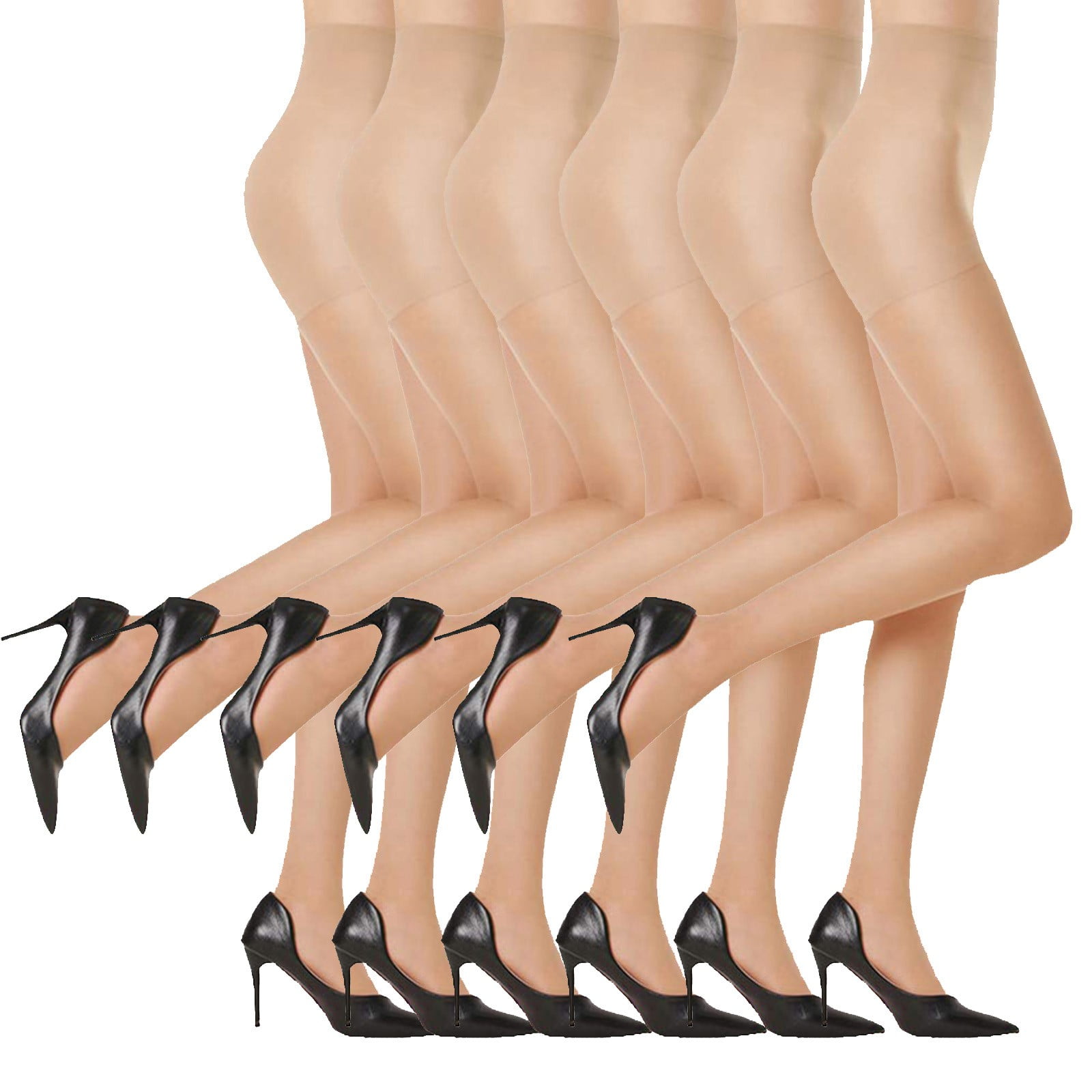 LIaqionyy 6 Pack Women's Opaque Tights Thin High Waisted Sheer ...