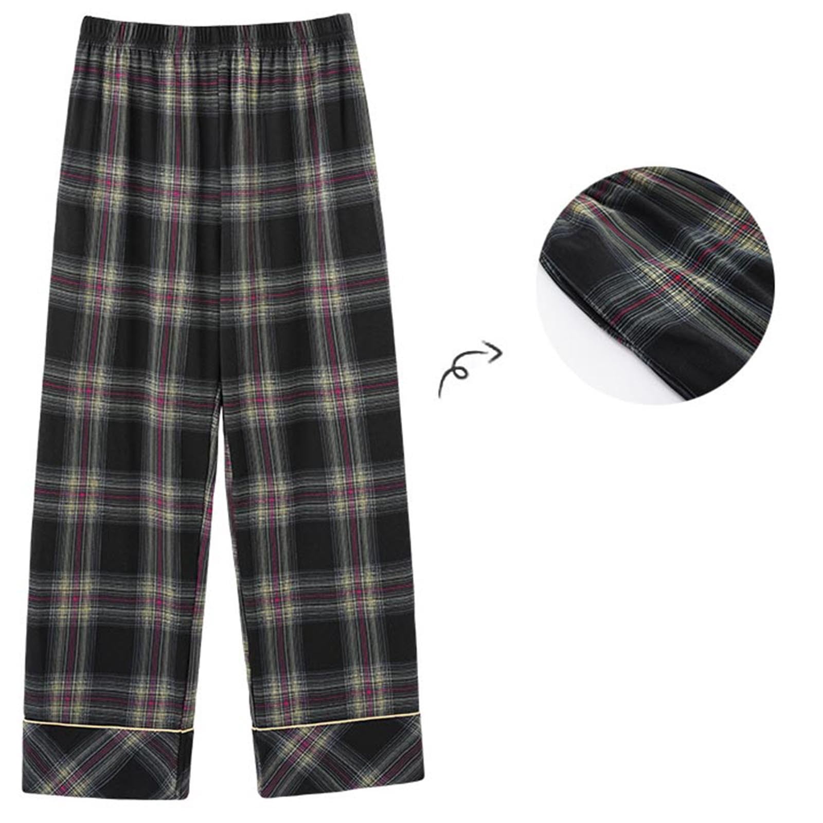 LIaqionyy Big and Tall Pajama Pants for Mens Plaid Bottoms Loose Long ...