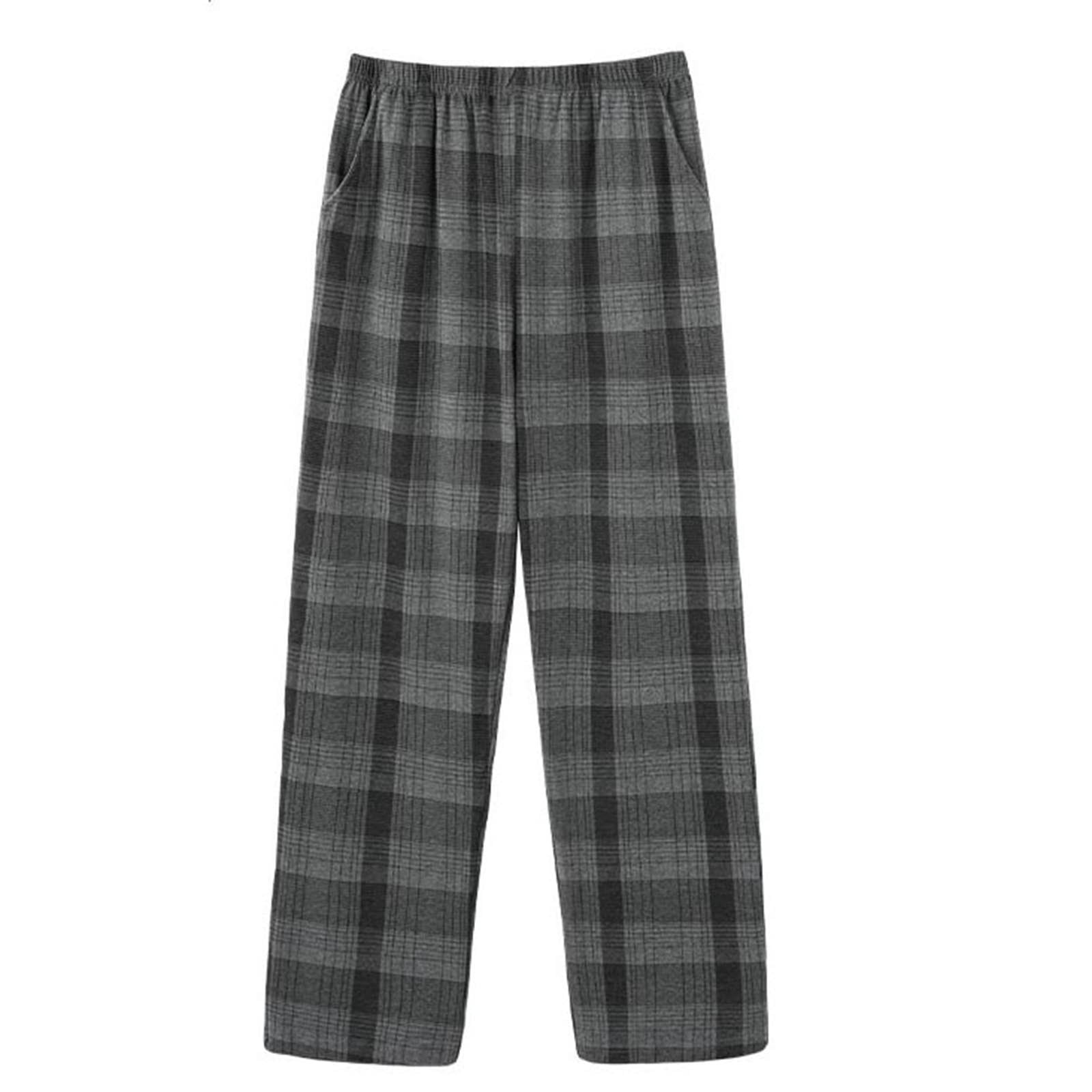 LIaqionyy Big and Tall Pajama Pants for Mens Plaid Bottoms Loose Long ...