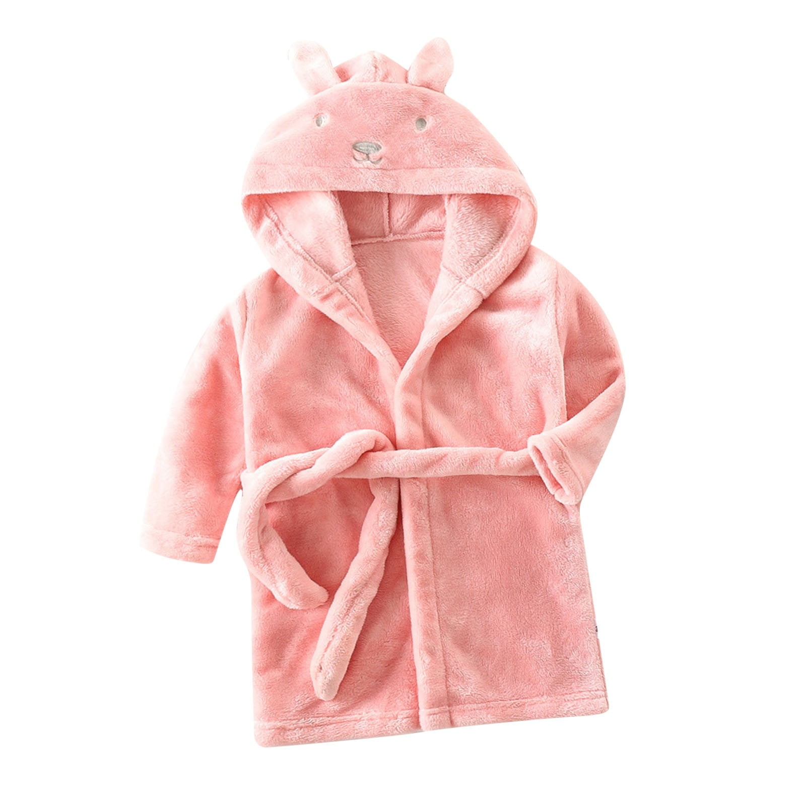 LIaqionyy Boys Girls Robe Cute Fleece Hooded Bathrobe Unisex Kids ...