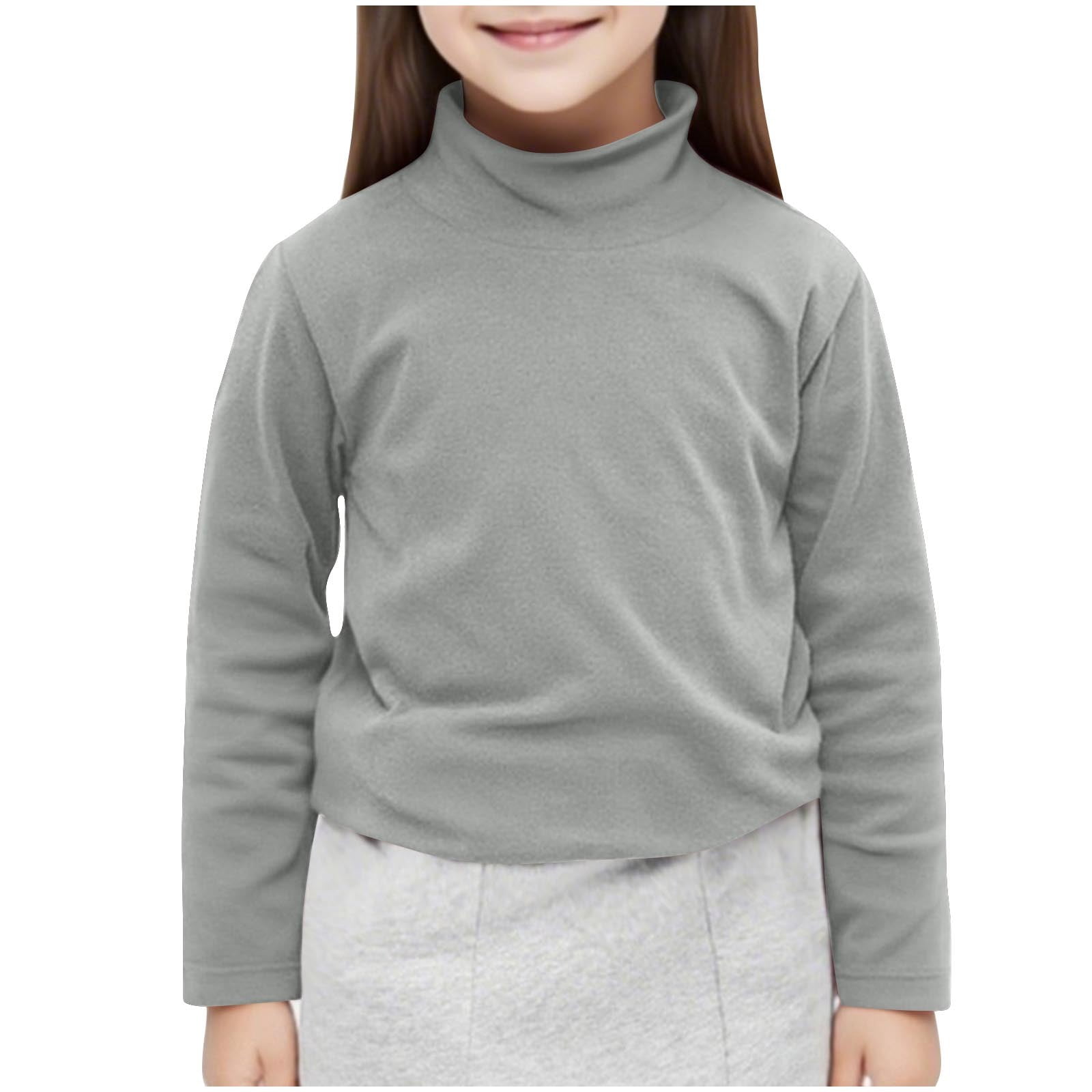 LIaqionyy Boys Girls Turtleneck Shirts Long Sleeve Cotton Mock Neck T ...