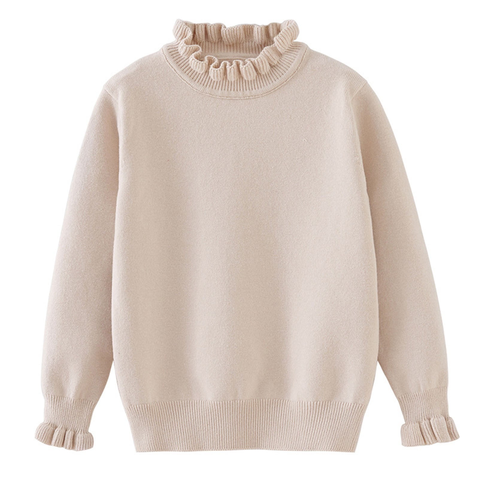 LIaqionyy Girls Mock Turtleneck Sweaters Long Sleeve Cute Basic Plain ...