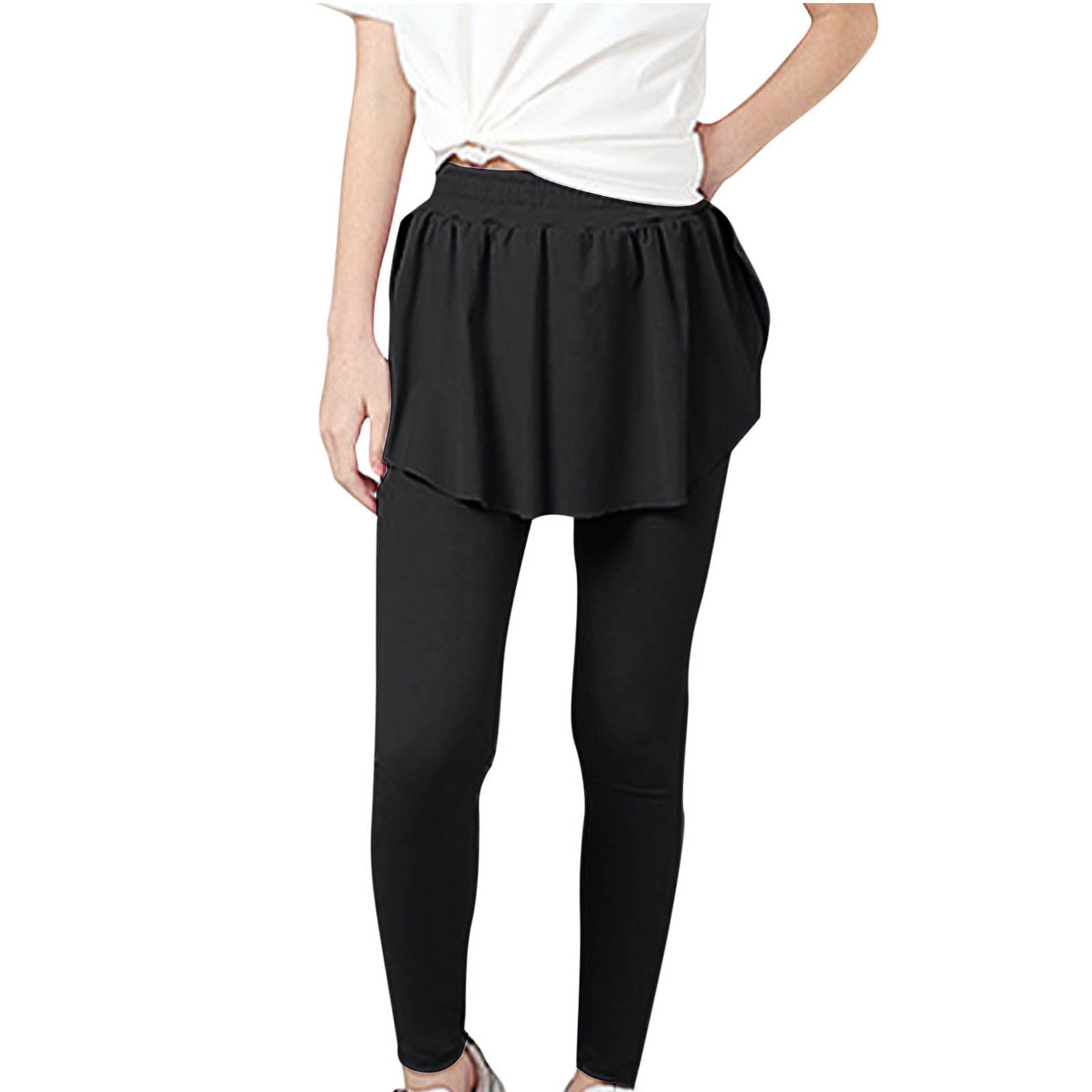 LIaqionyy Girls Sports Skirted Leggings Casual High Waist Workout Skirt ...