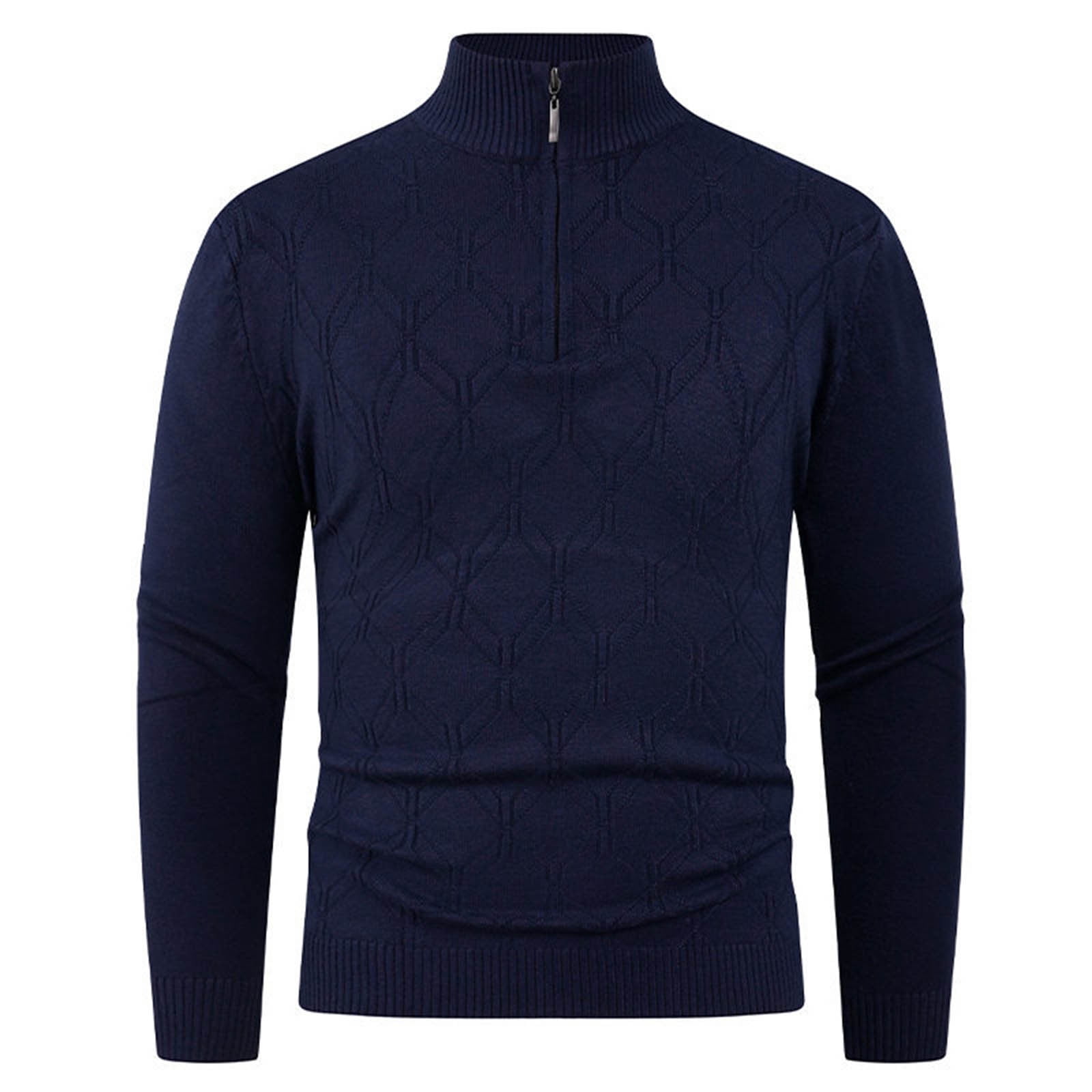 LIaqionyy Sweater for Men's Quarter Zip Fall Winter Casual Mock Neck ...