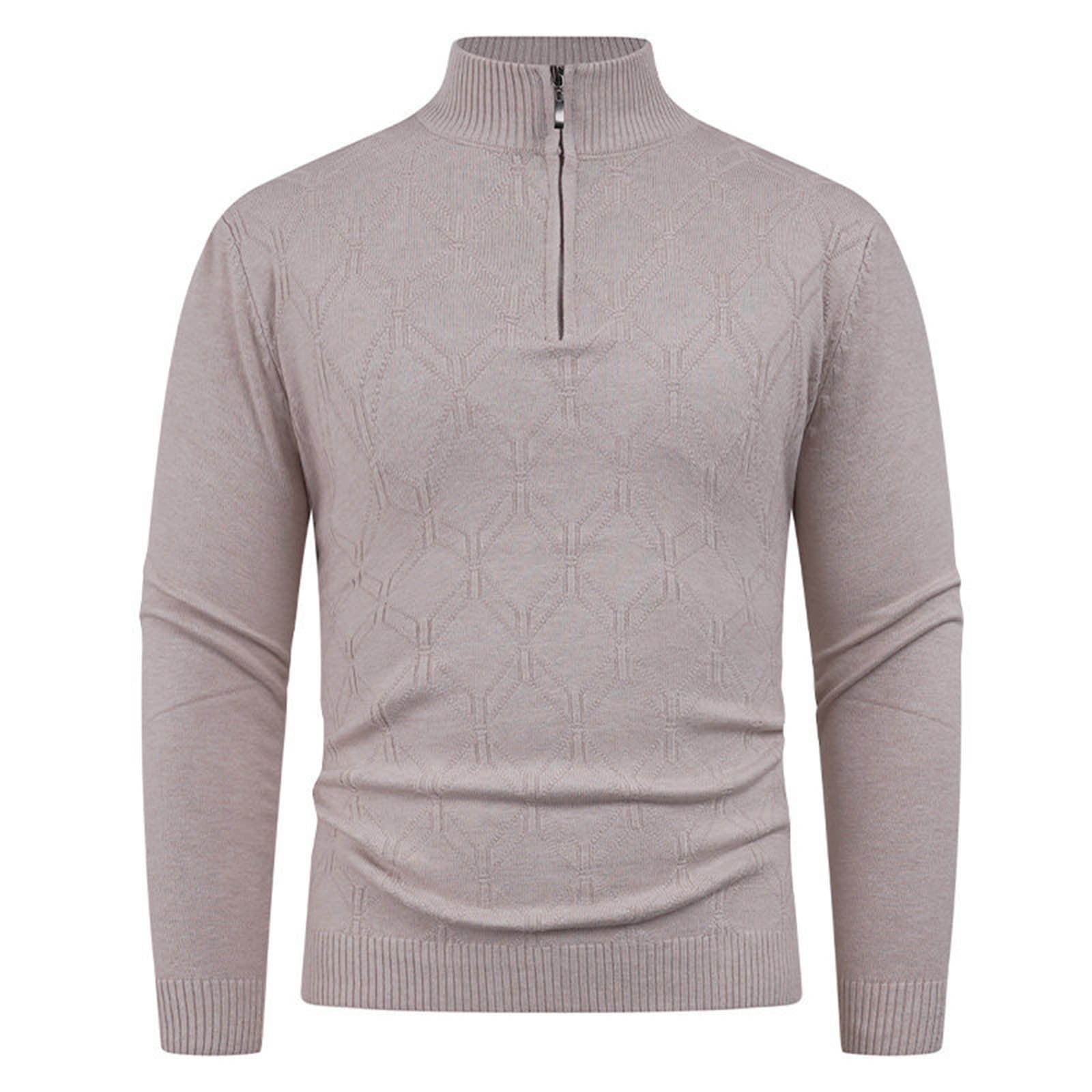 LIaqionyy Sweater for Men's Quarter Zip Fall Winter Casual Mock Neck ...