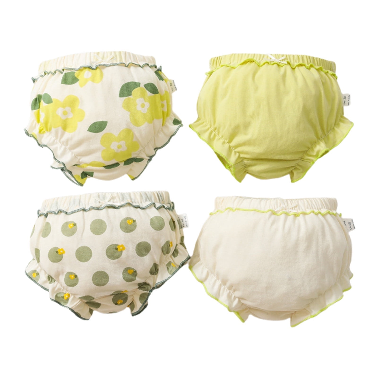 LIhncine 4PCS Baby Girls Cotton Bloomers Toddler Cute Ruffle Diaper ...