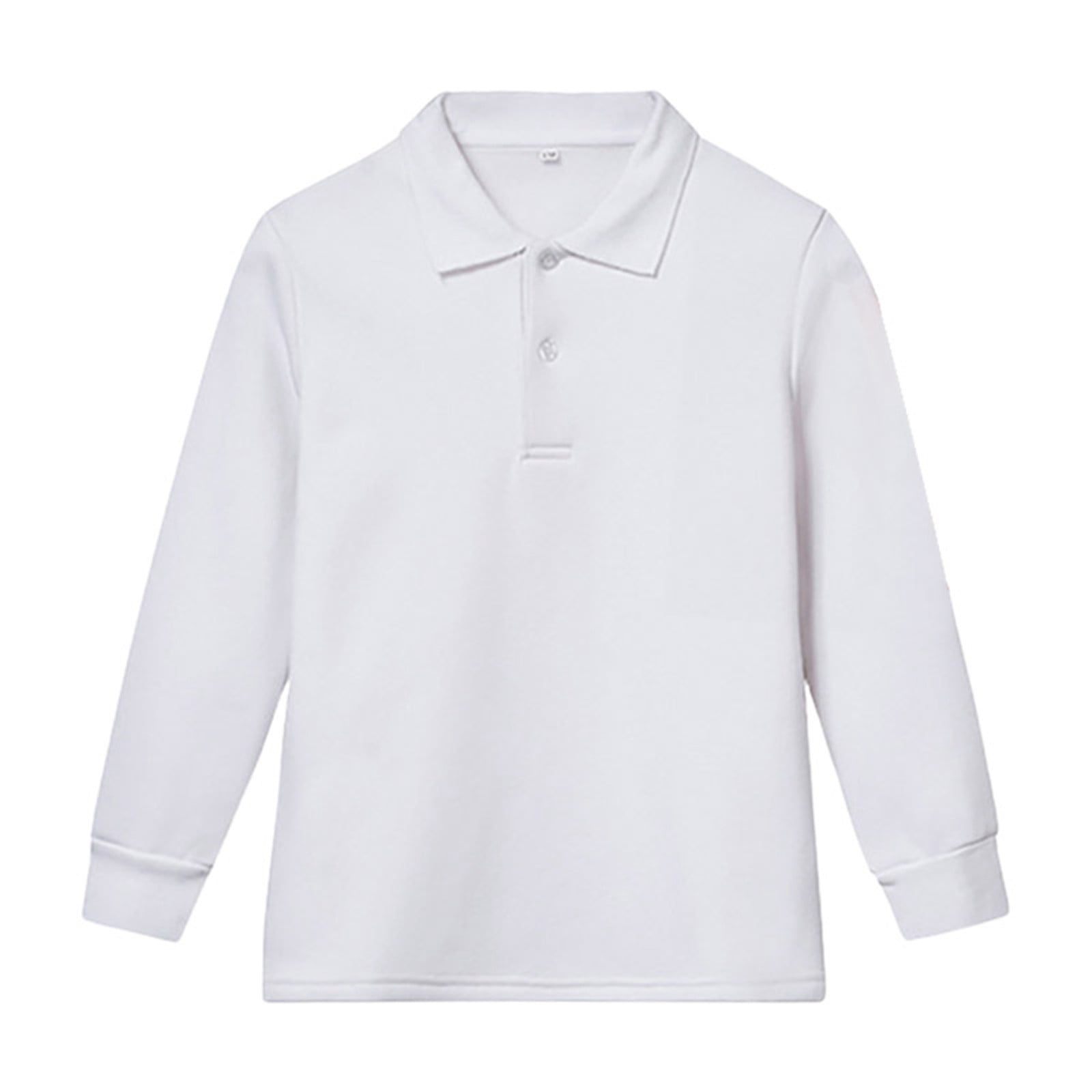 LIhncine Boys' Girls Long Sleeve Polo Shirts School Uniform Polo Shirts ...