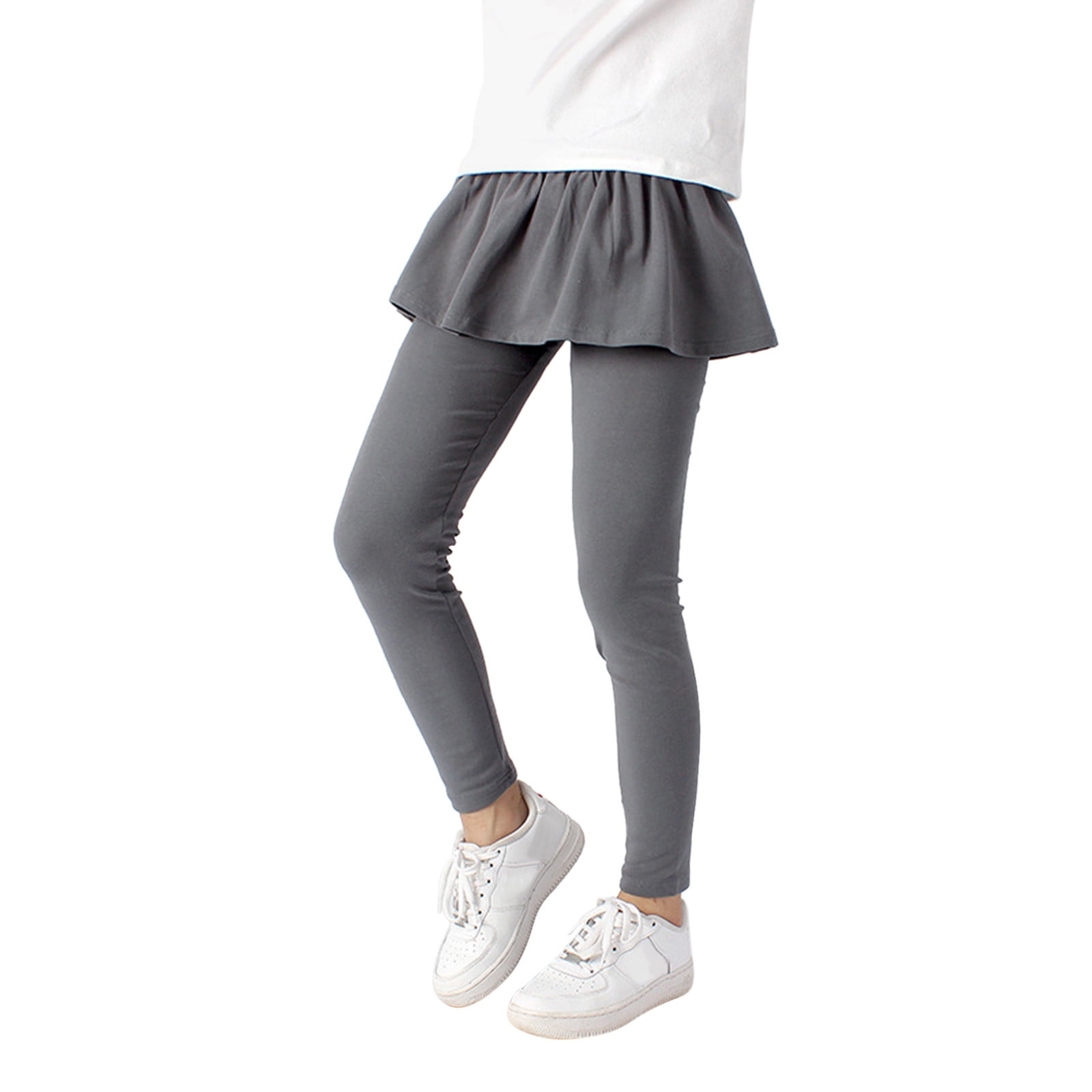REDARER Girls Leggings with Skirt School Pants Kids Casual Stretchy ...