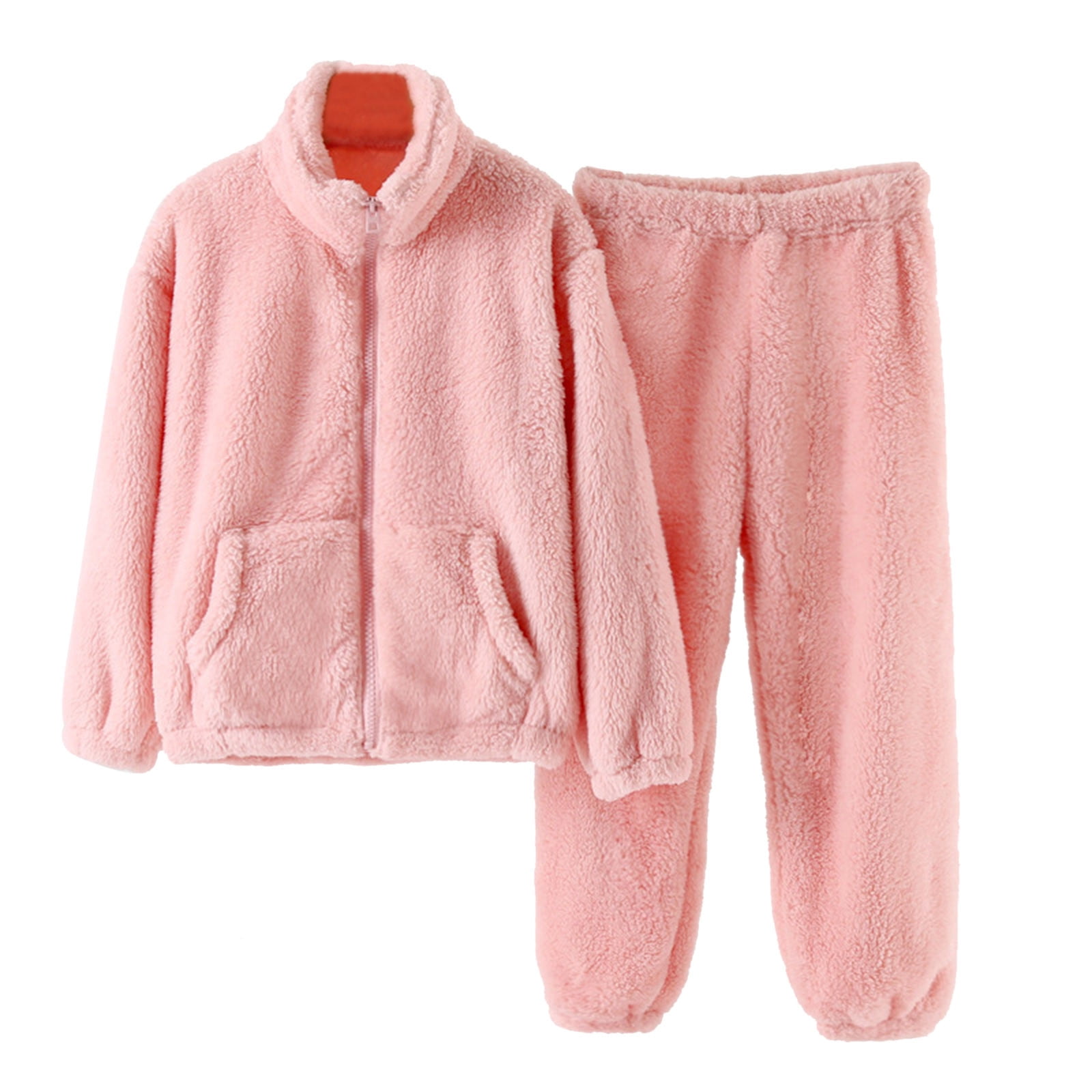 LIhncine Kids Boy Girls Fuzzy Pajamas Set Winter Warm Fluffy Loungewear ...