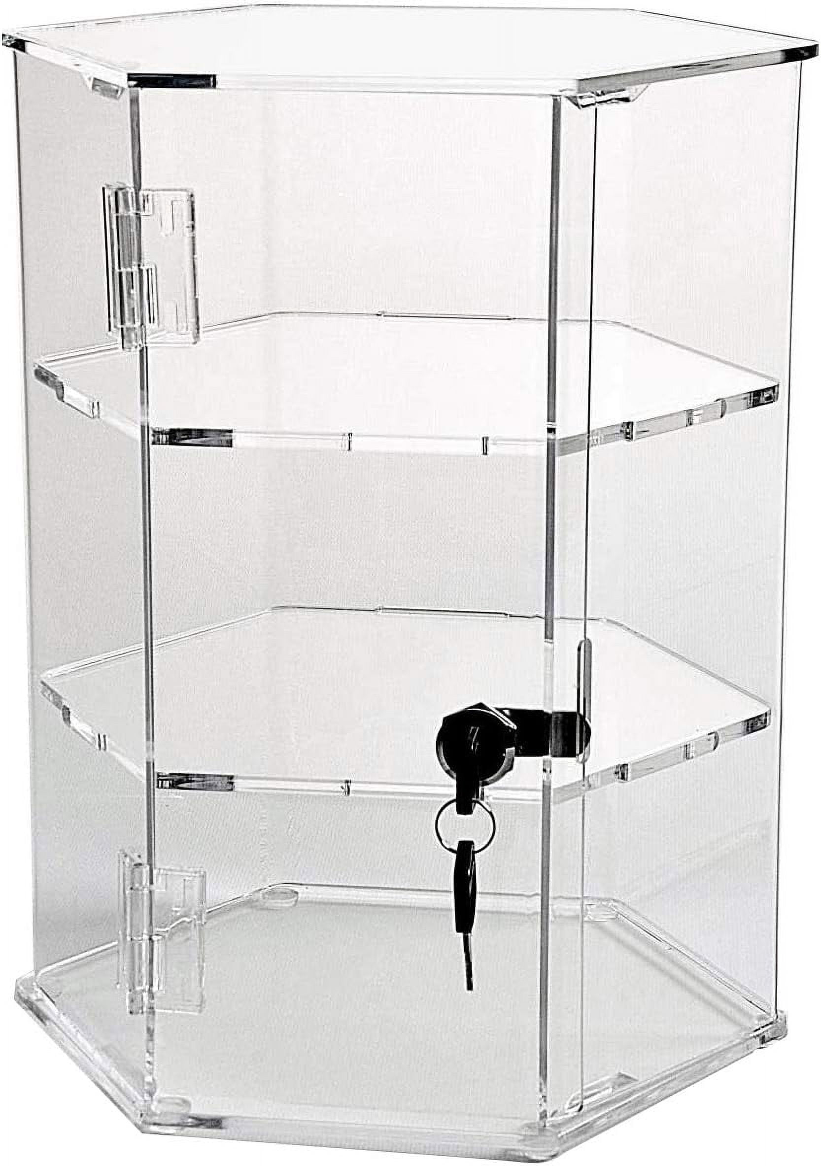 LInyy Hexagonal Acrylic Display Case - Locking (HX12-12" Tall - 2 ...