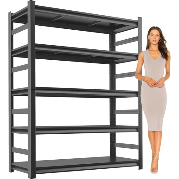 LInyy Metal Garage Shelving Unit, Heavy Duty 5-Tier Adjustable Storage ...
