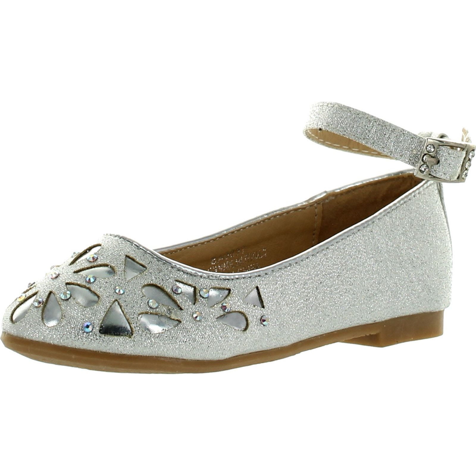 LJ-Adorababy Girls BA0037 Dress Flats with Perforations and Rhinestones ...