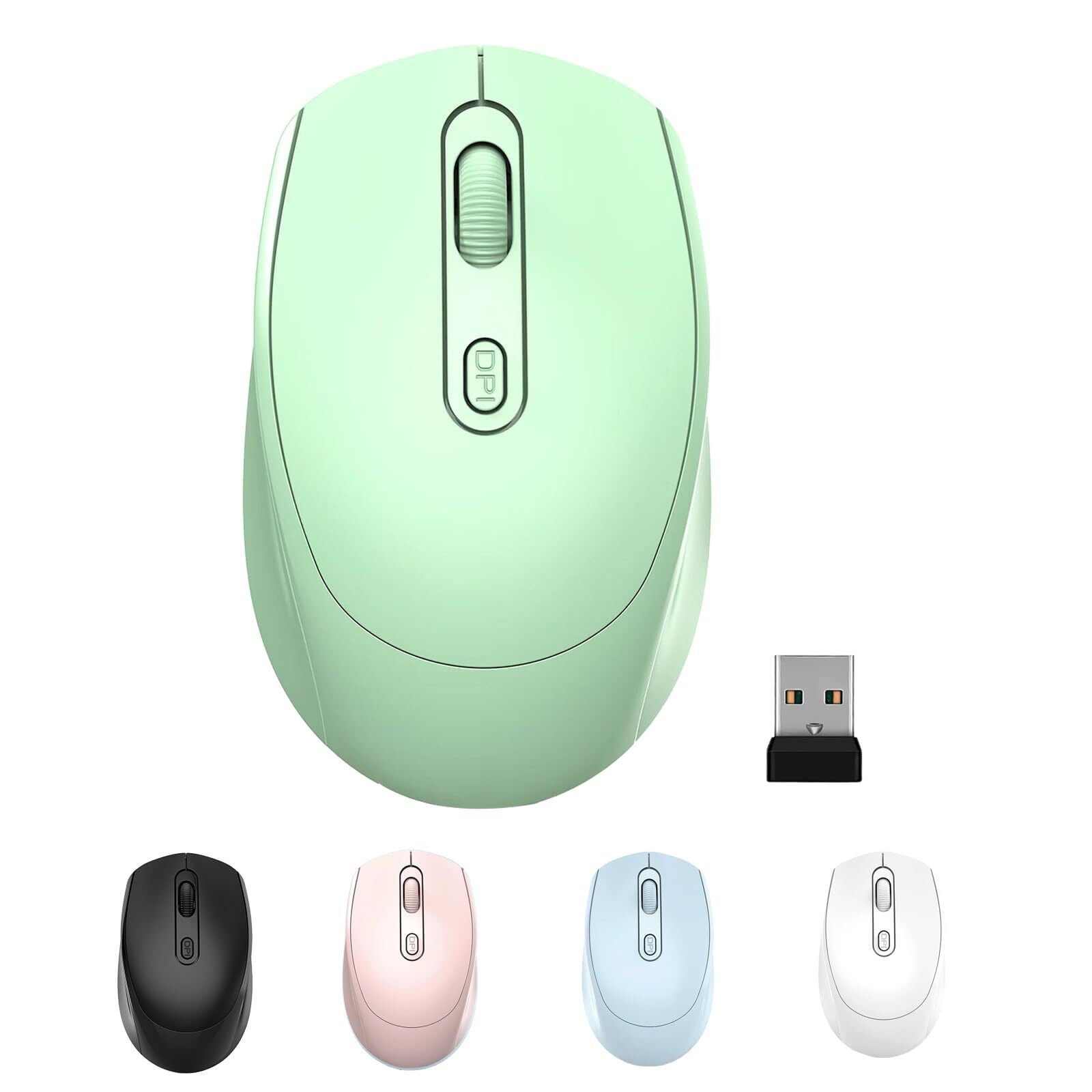 LJ Wireless Mouse, 2.4G, Silent, USB Nano Receiver for Laptop ...