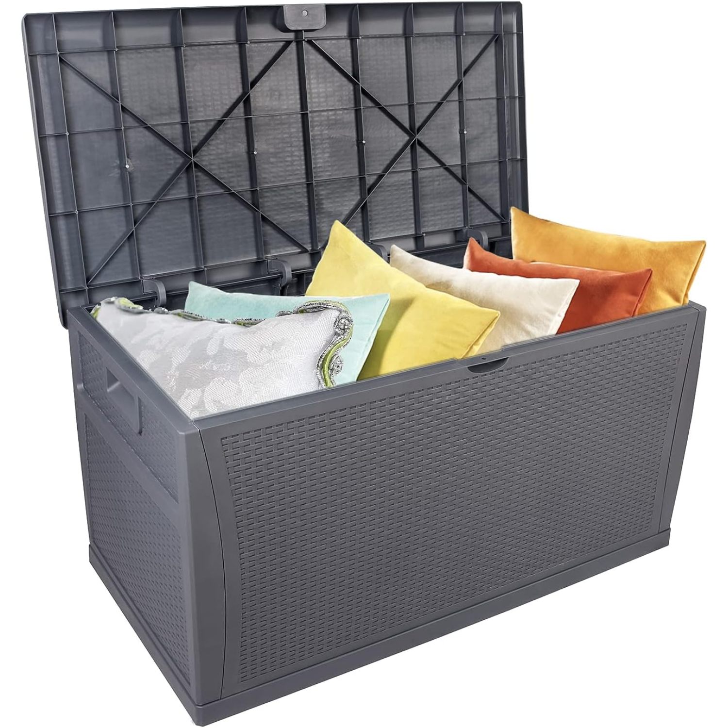 LJCP 75 Gallon Deck Storage Box, Durable Storage Container Bin Store ...