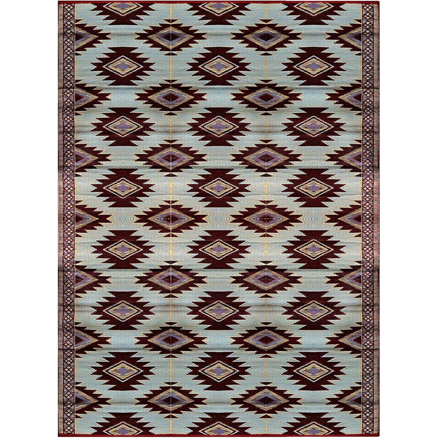 LJCP Outdoor Rug - 3x6 feet, Blue, Reversible, Portable, beach picnic ...