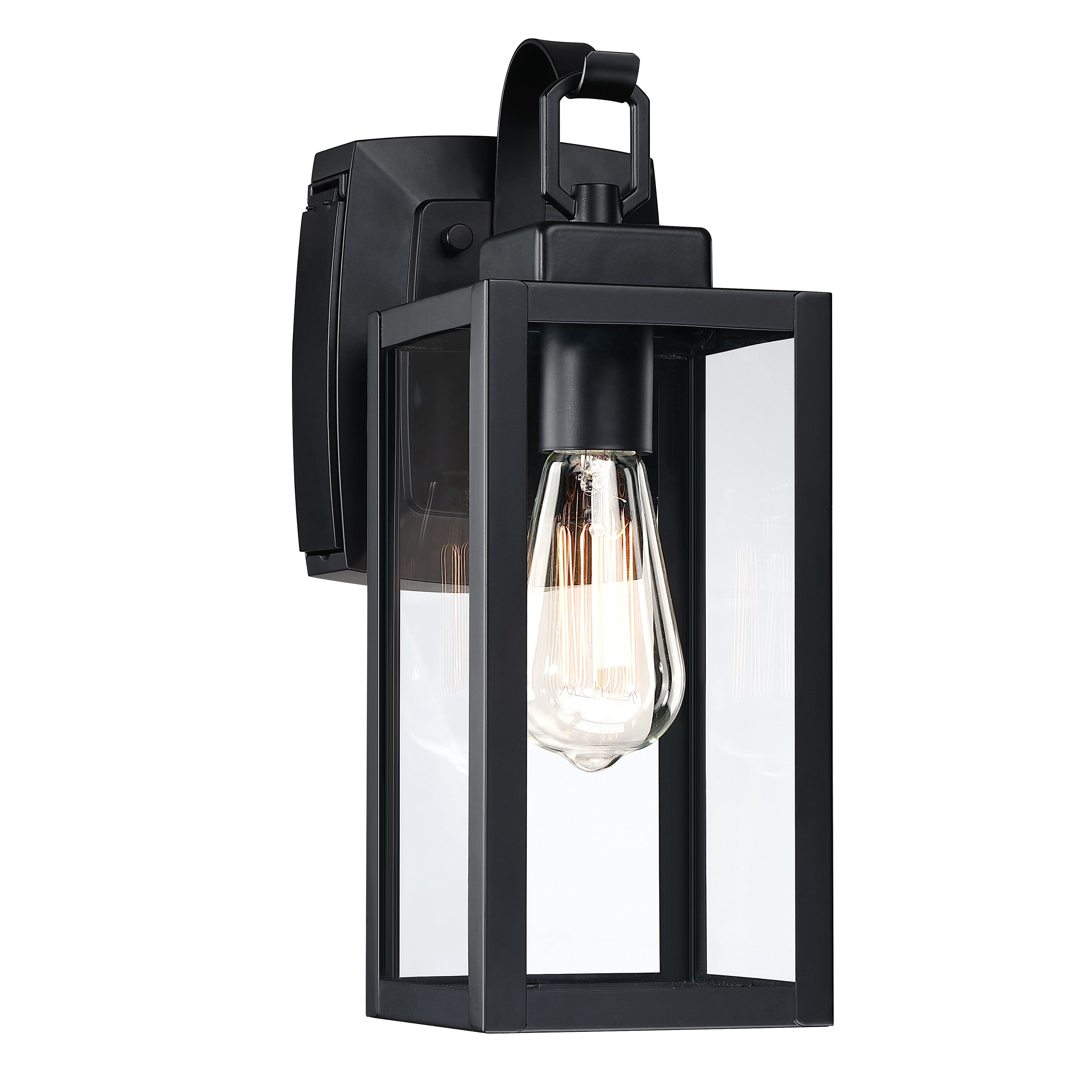 LJD-12151-GFCI Outdoor Wall Lantern Porch Light with GFCI Outlet - 5.04 ...