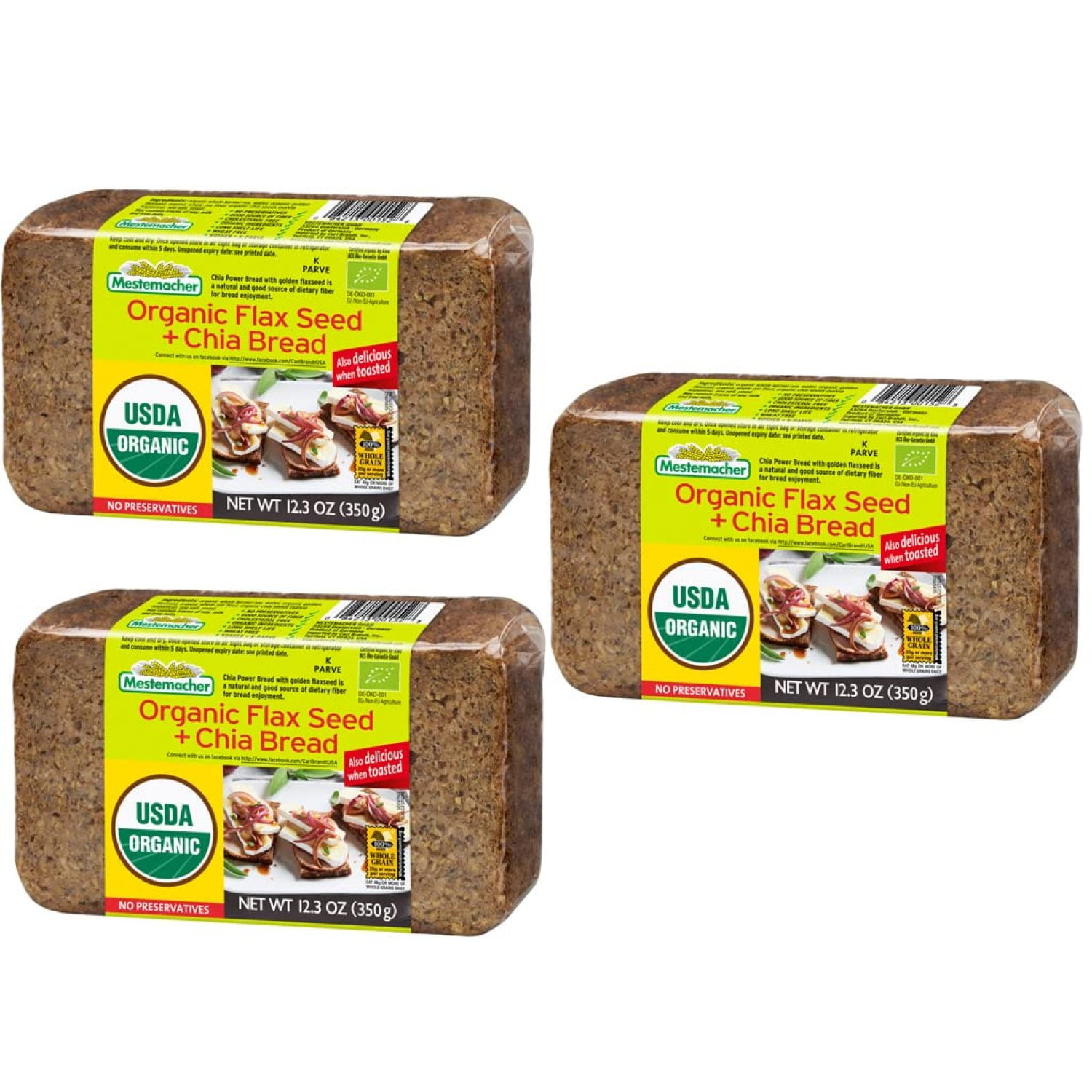 LJHF Organic Flaxseed & Chia Bread 12.3 ounces (3 pack) - Walmart.com