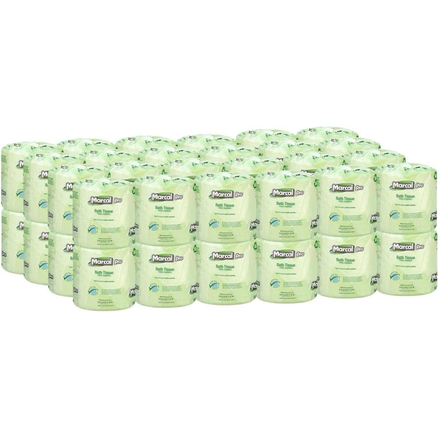 LJHF Pro Toilet Paper 100% Recycled - 2 Ply, White Bath Tissue, 242 ...