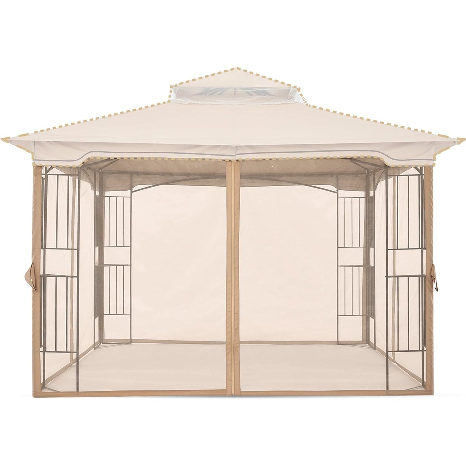 LJSP Patio Gazebo Mosquito Netting Screen Walls ONLY (10x10, Beige ...
