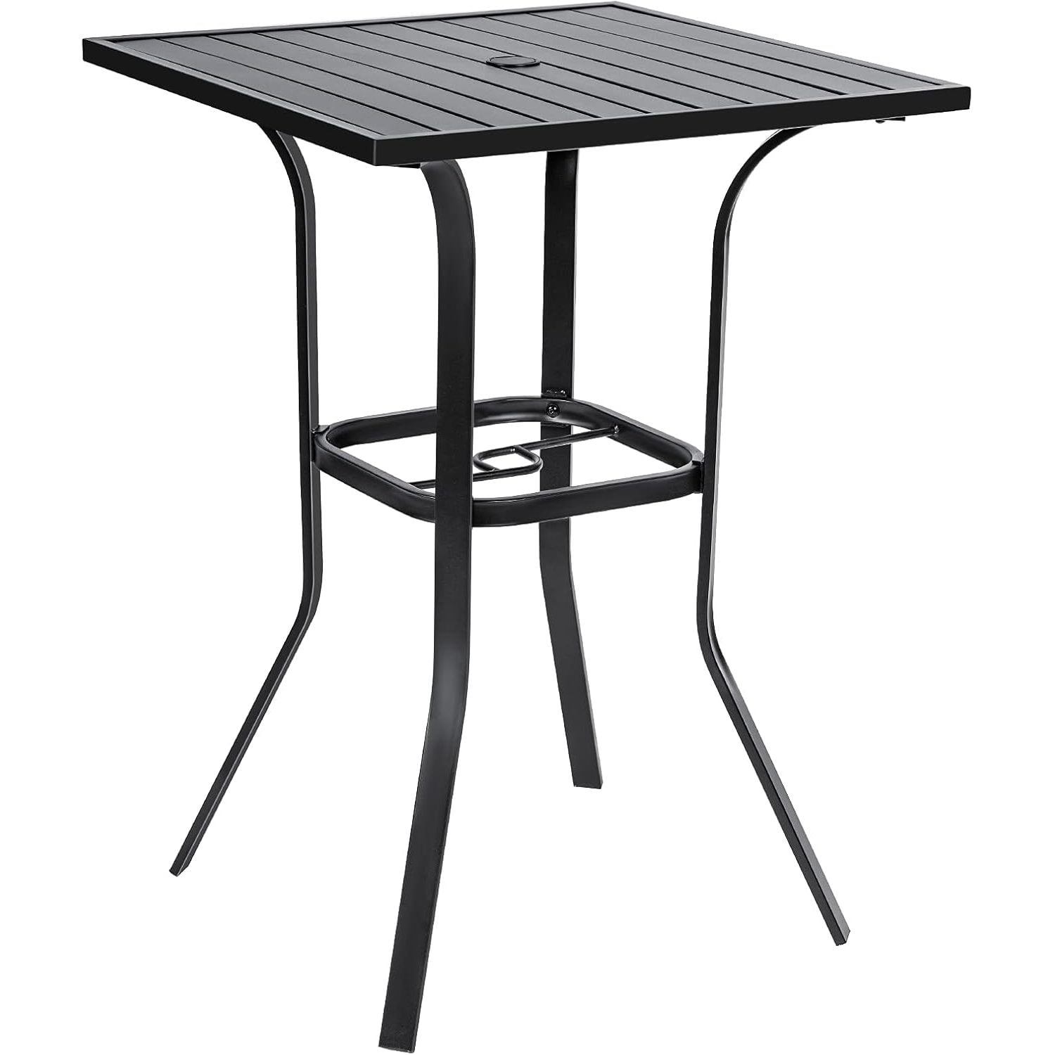 LJSP Patio High Bar Table, 39" Height Bistro Table with 1.57'' Umbrella ...