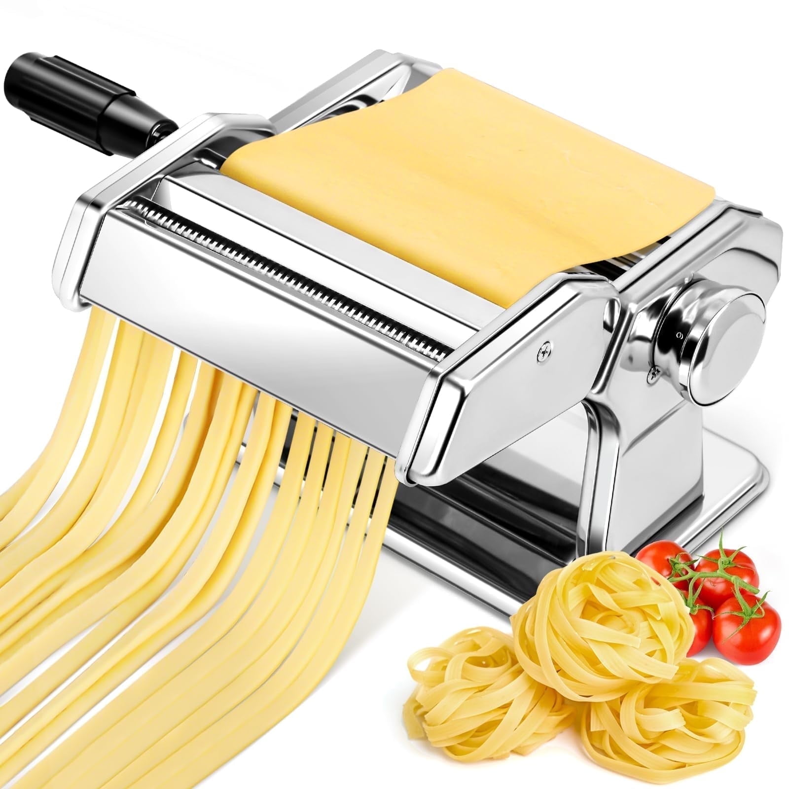 LJSXFI Pasta Maker Machine, 8 Adjustable Thickness Settings Noodles ...