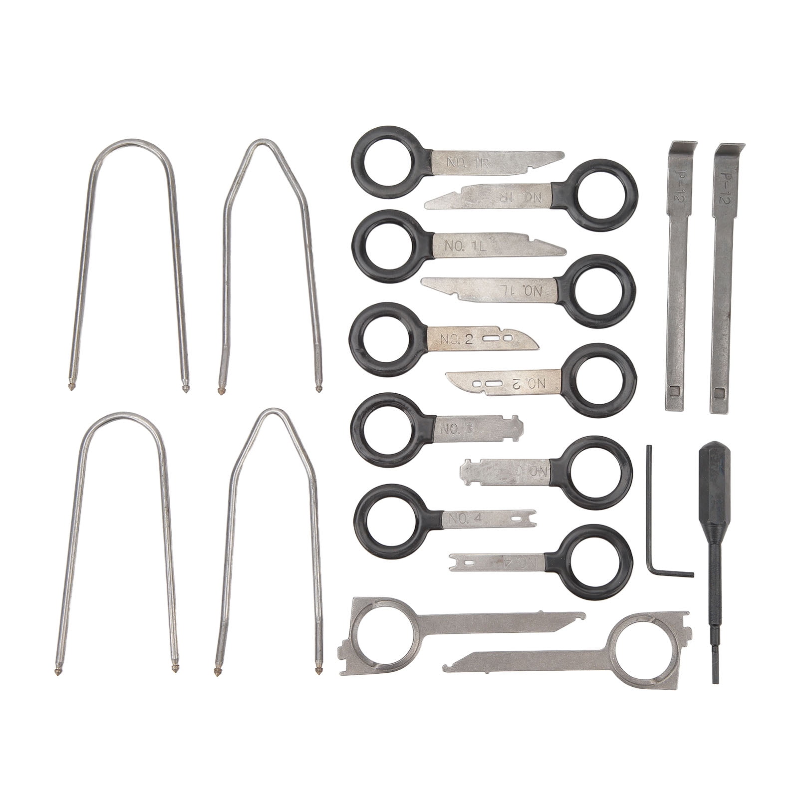 LJT 20PCS Radio Removal Tool Kit Ergonomic Steel Universal Stereo CD ...